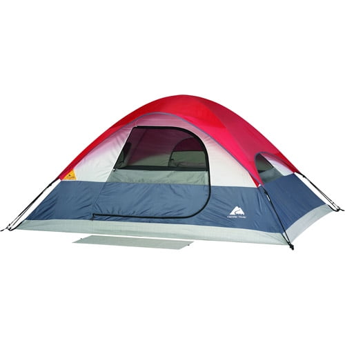 Ozark Trail 9 ft. x 7 ft. Red and Blue 4-Person Dome Backpacking Tent ...