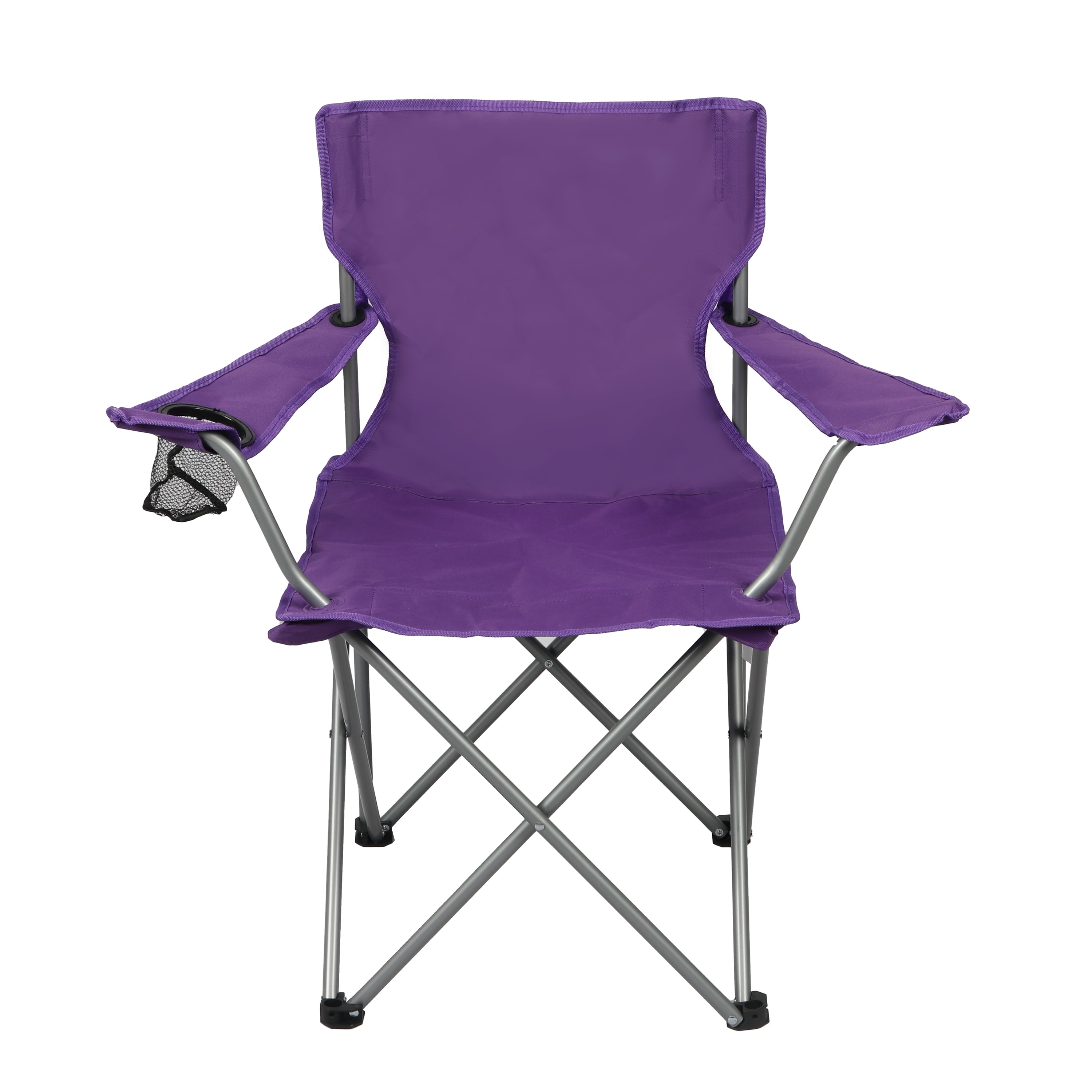 Ozark Trail Adult Basic Quad Folding Camp Chair with Cup Holder, Purple ...