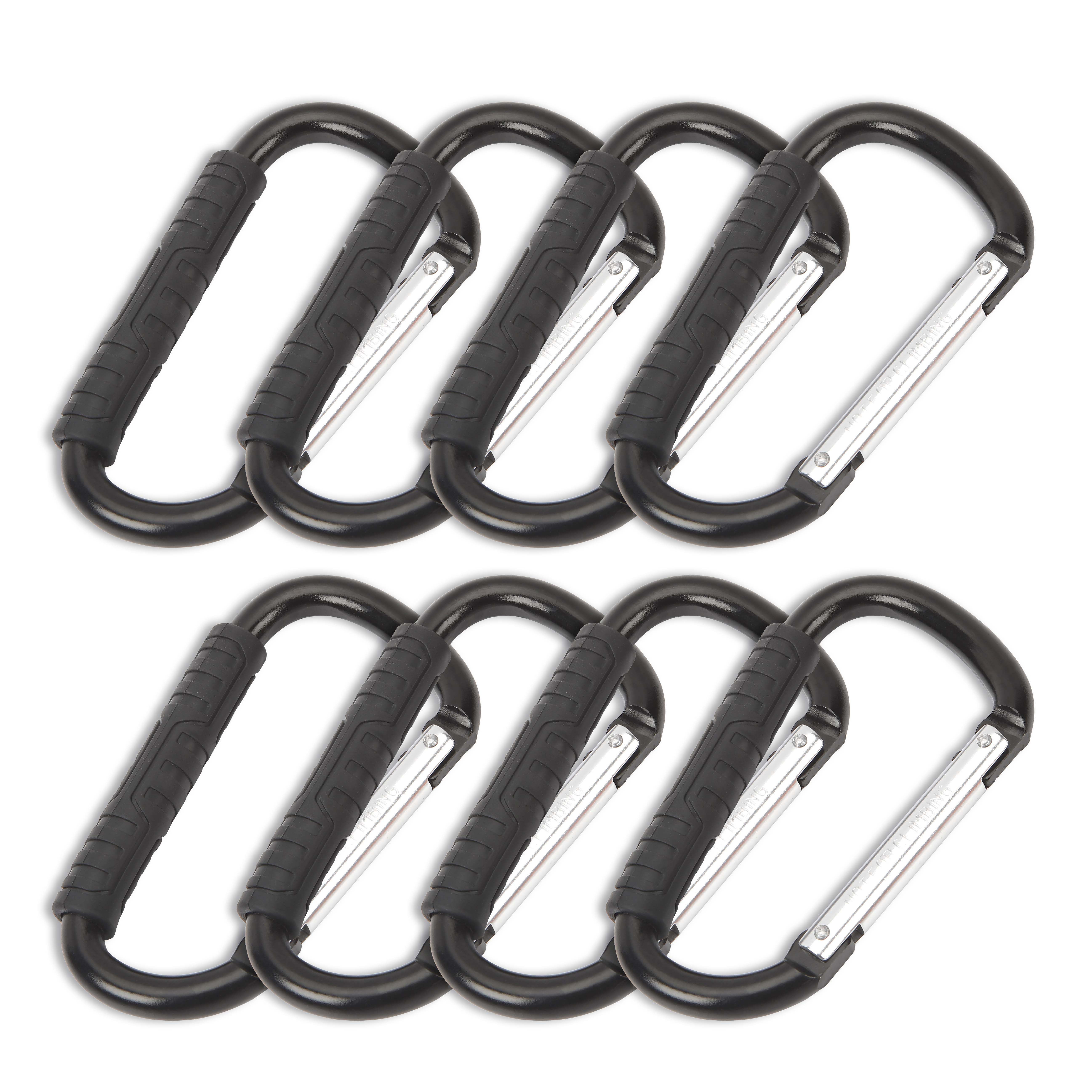 Ozark Trail Aluminum Jumbo Carabiner Clips with Comfortable Grip, 8 ...