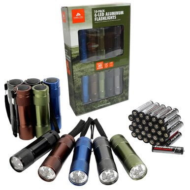 Ozark Trail Aluminum LED Flashlights, 10 Pack - Walmart.com