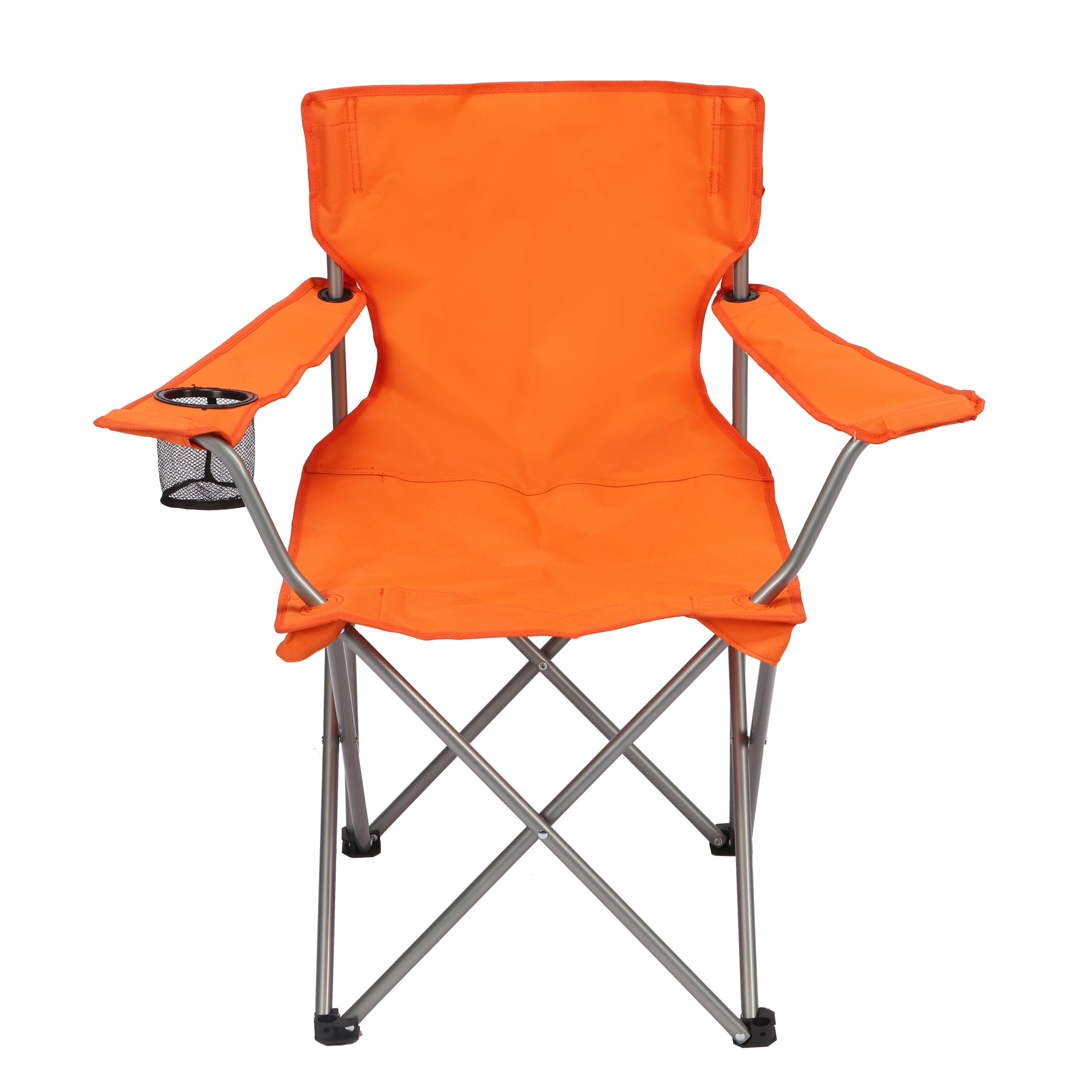Ozark Trail Quad Folding Camp Chair with Cup Holder, Orange - Walmart.com