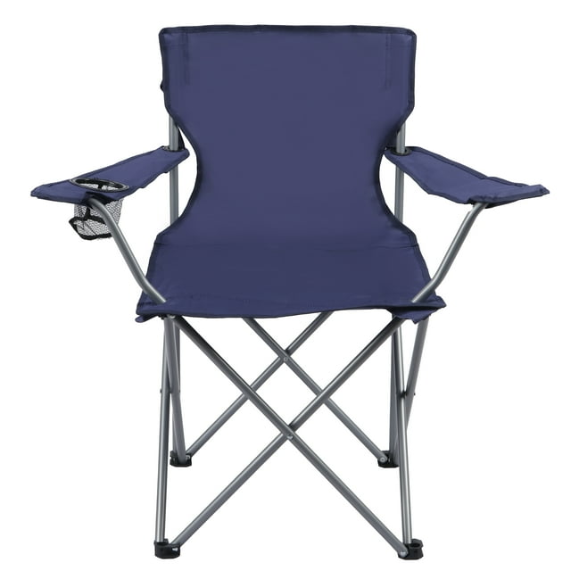 Ozark Trail Basic Quad Folding Camp Chair with Cup Holder, Peri Night, Adult - Walmart.com