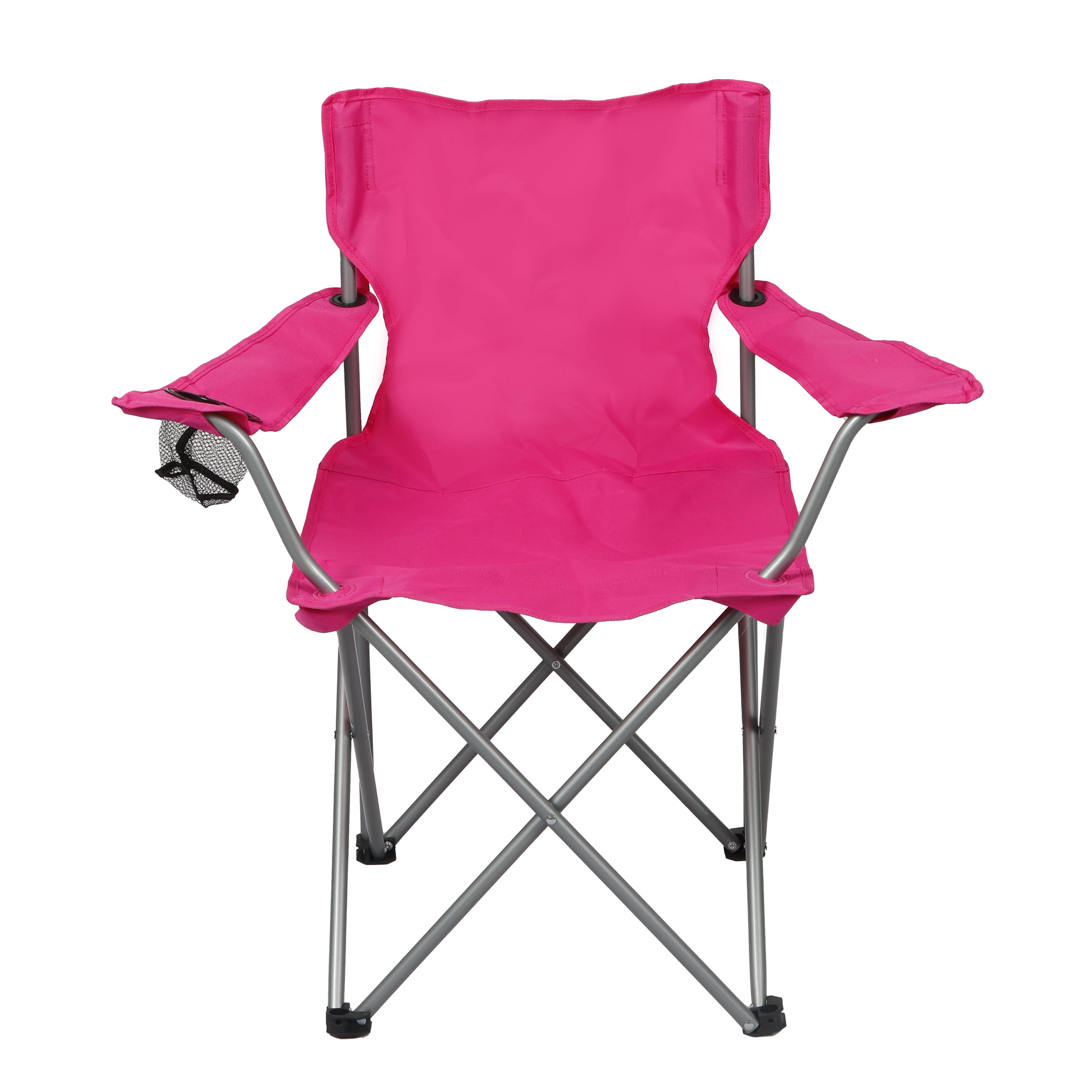 Ozark Trail Basic Quad Folding Camp Chair with Cup Holder, Pink, Adult ...