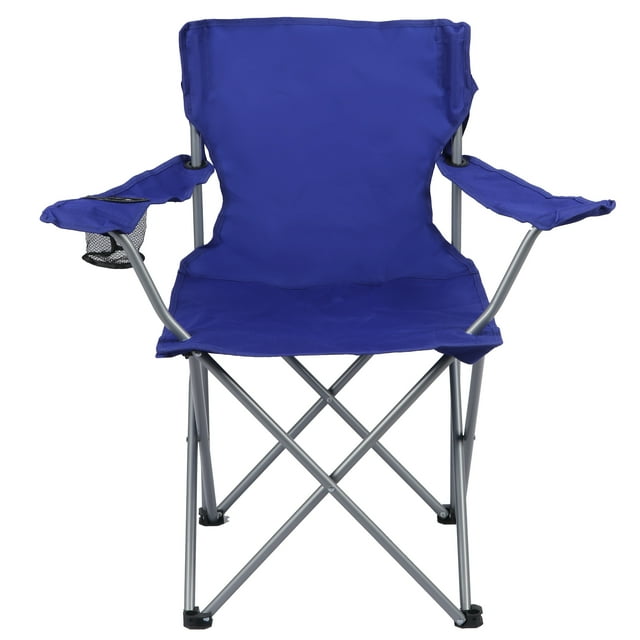 Ozark Trail Basic Quad Folding Camp Chair with Cup Holder, Royal Blue, Adult - Walmart.com