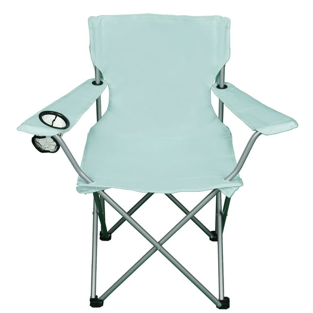 Ozark Trail Basic Quad Folding Outdoor Adult Camp Chair with Cup Holder, Aqua, Adult - Walmart.com