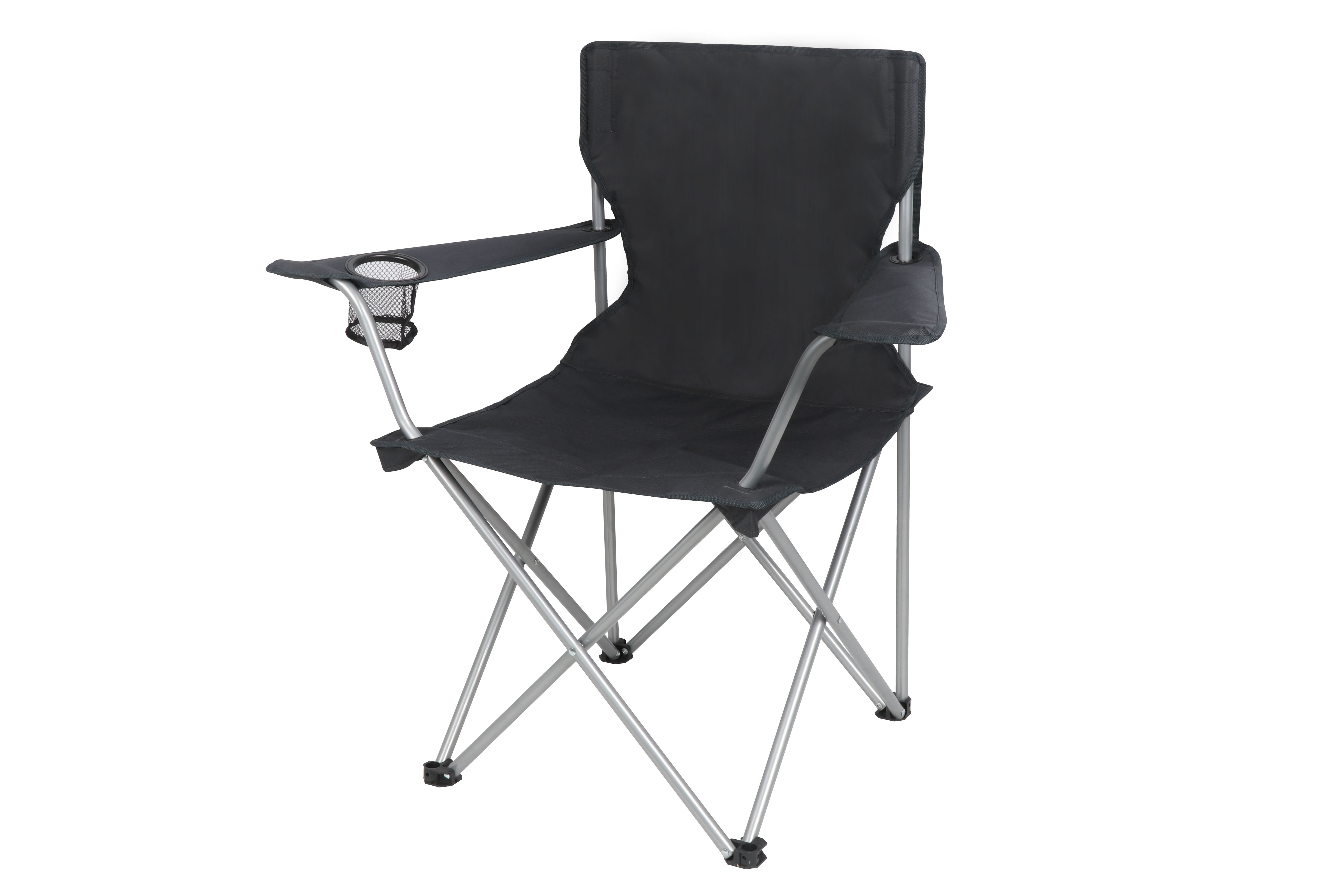 Ozark Trail Quad Folding Camp Chair Black Durable Steel Frame 250 lb ...