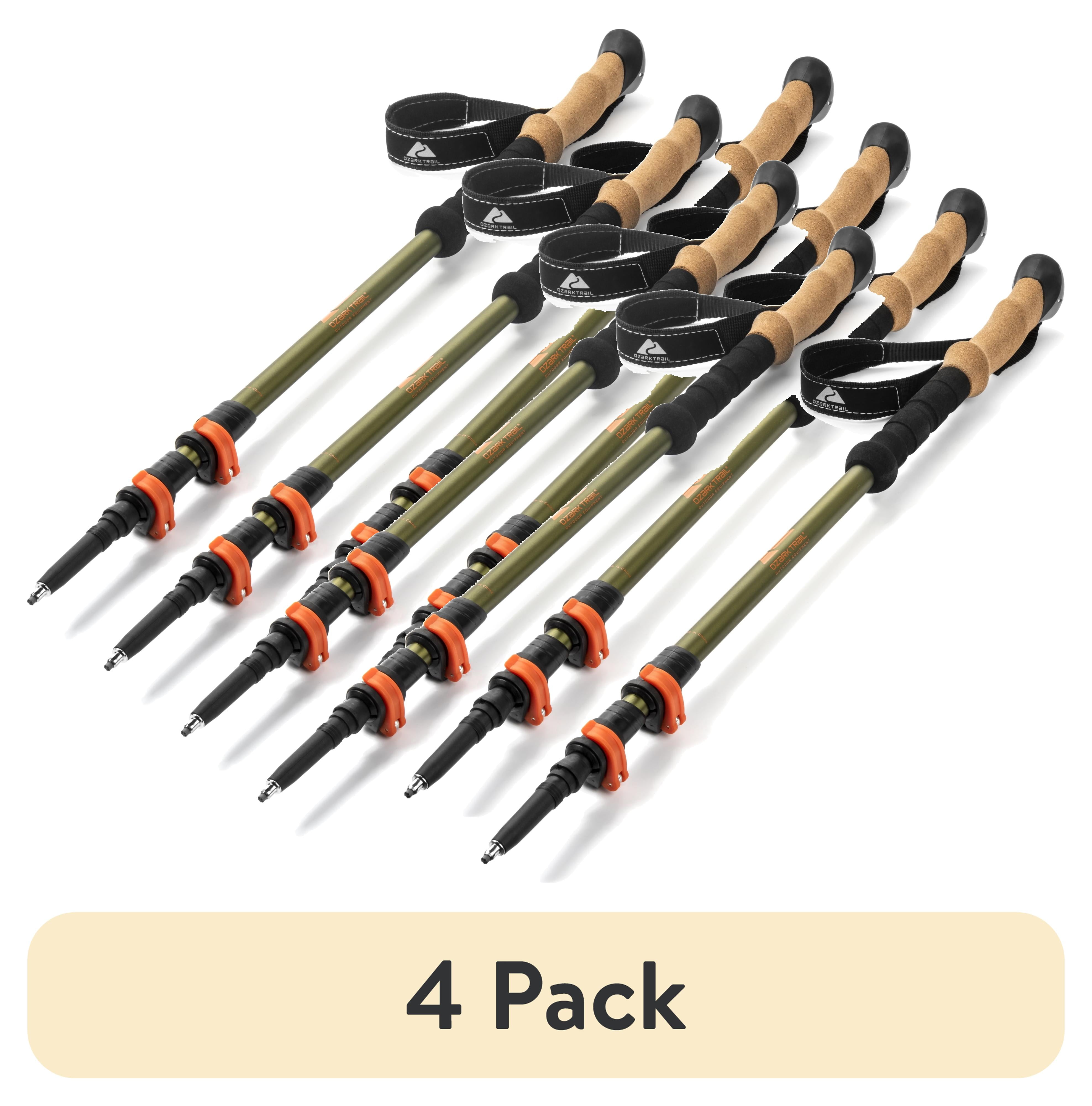 (4 pack) Ozark Trail Brand Aluminum Adjustable Quick Lock Trekking ...