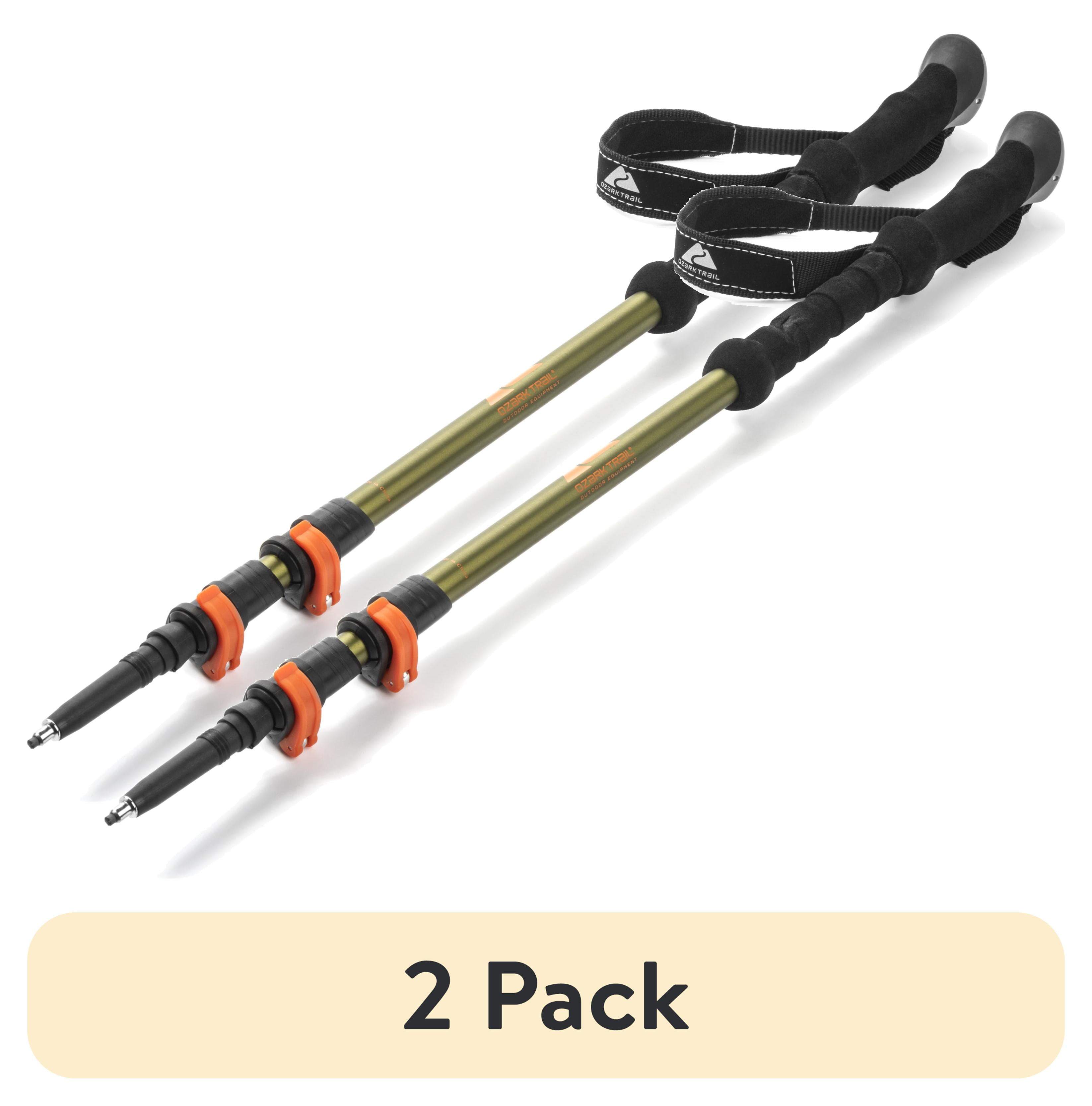 (2 pack) Ozark Trail Brand Aluminum Adjustable Quick Lock Trekking ...