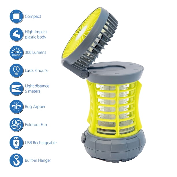 Ozark Trail Bug Zapper, Yellow, 2-in-1 Fan & LED Light, Ourdoor Use ...
