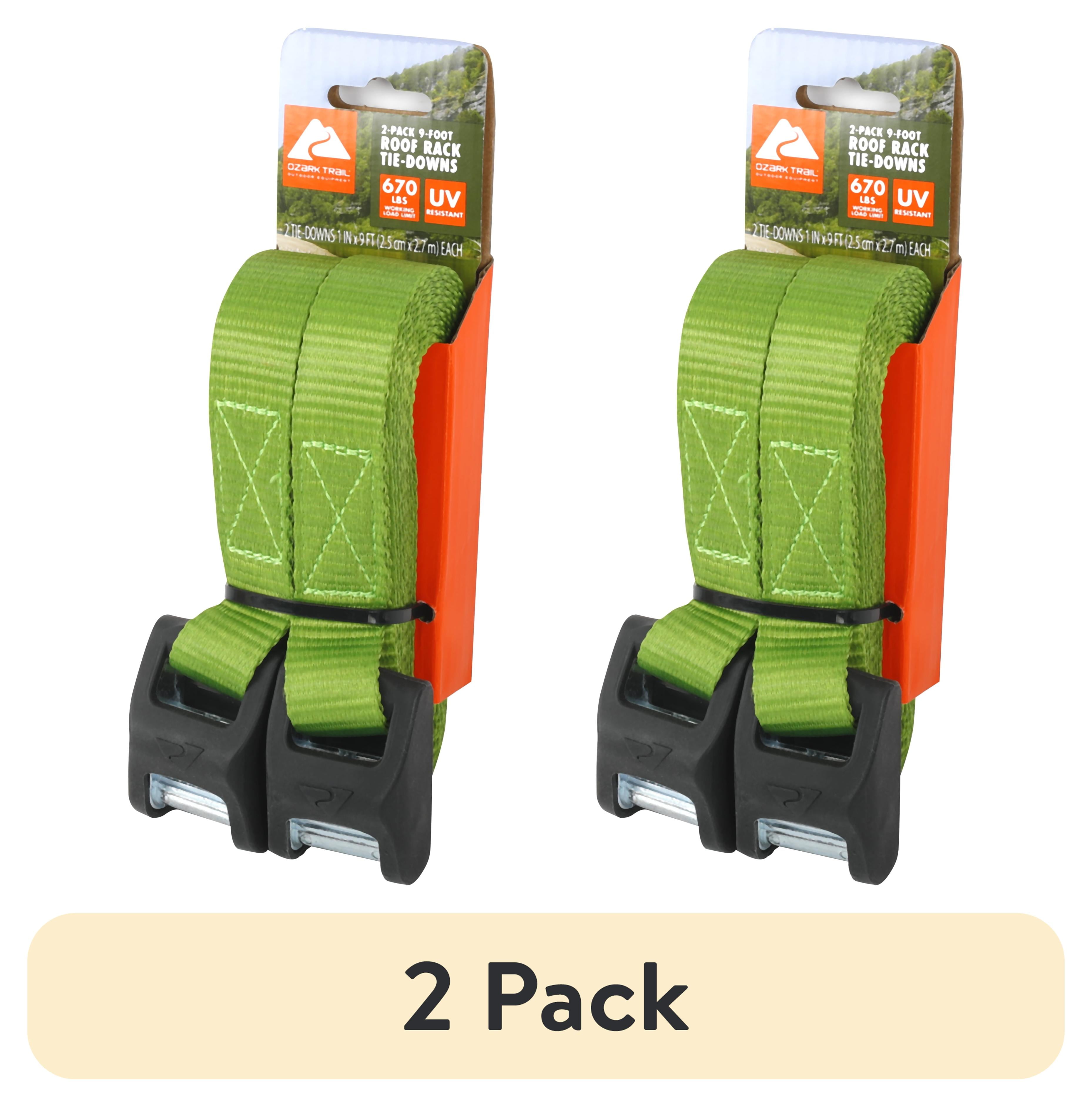 (2 pack) Ozark Trail Cam Buckle 9 ft Load Straps with Silicone Buckle ...