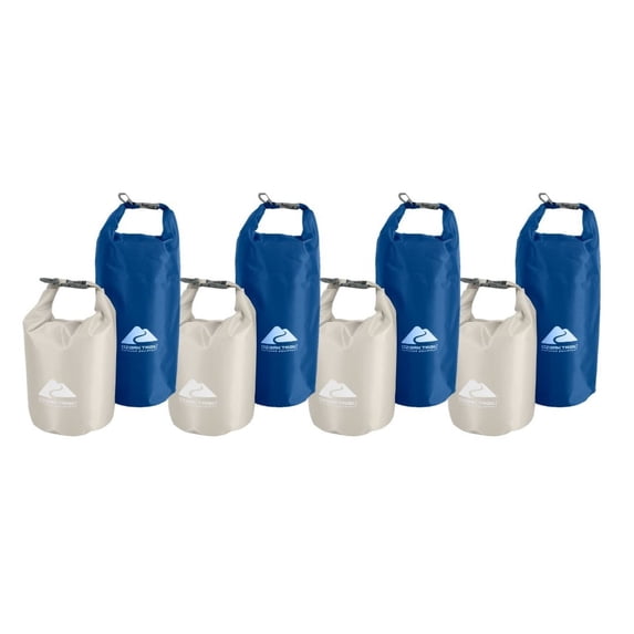 Ozark Trail Dry Bags, IPX6 Waterproof, Bulk Pack, 8-Pack, 4 5L capacity ...