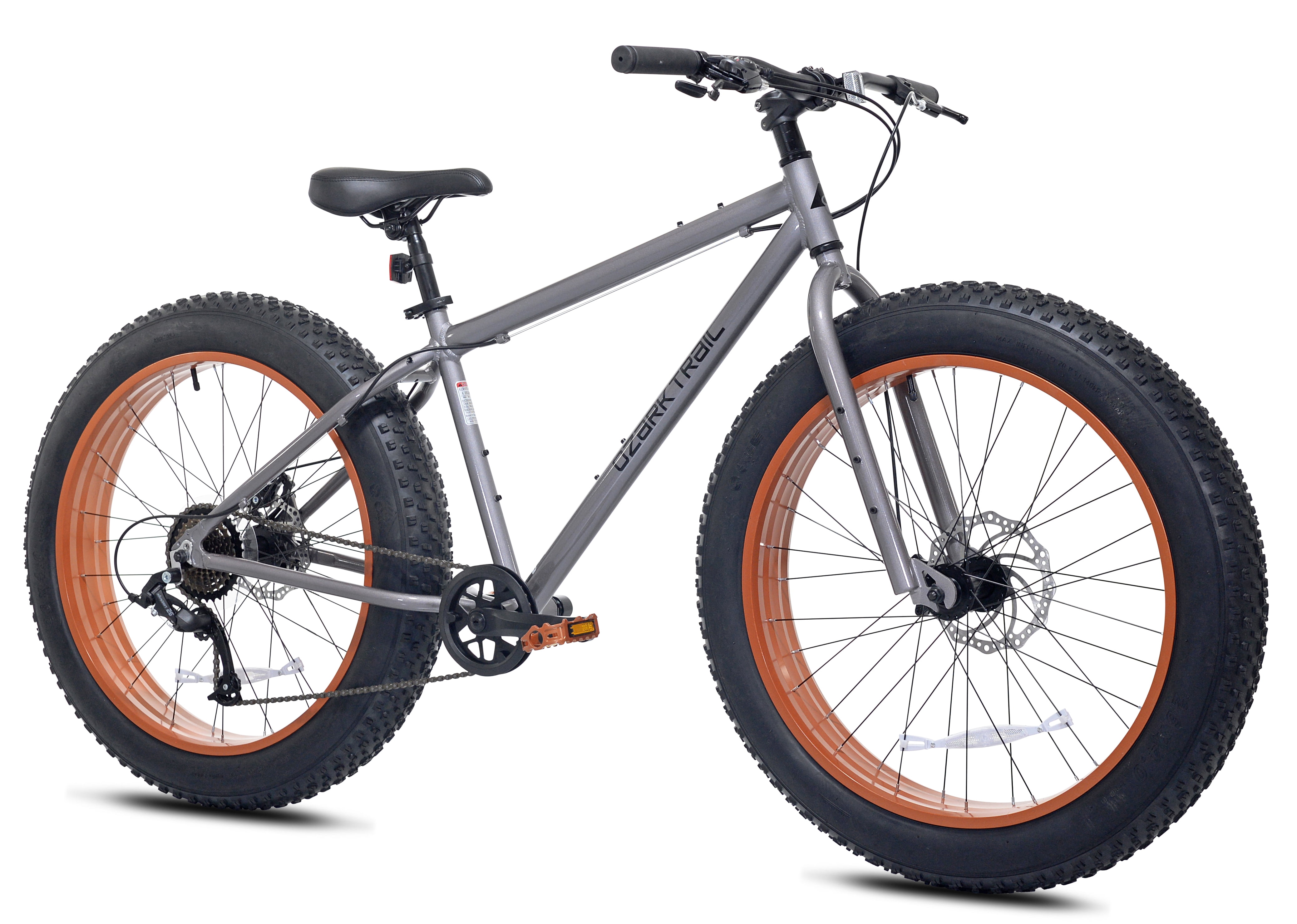 Ozark Trail Fat Tire Bike, 26" Wheels, Fits Teen & Adult Riders 5'2"-5'10", Unisex, Gray ...