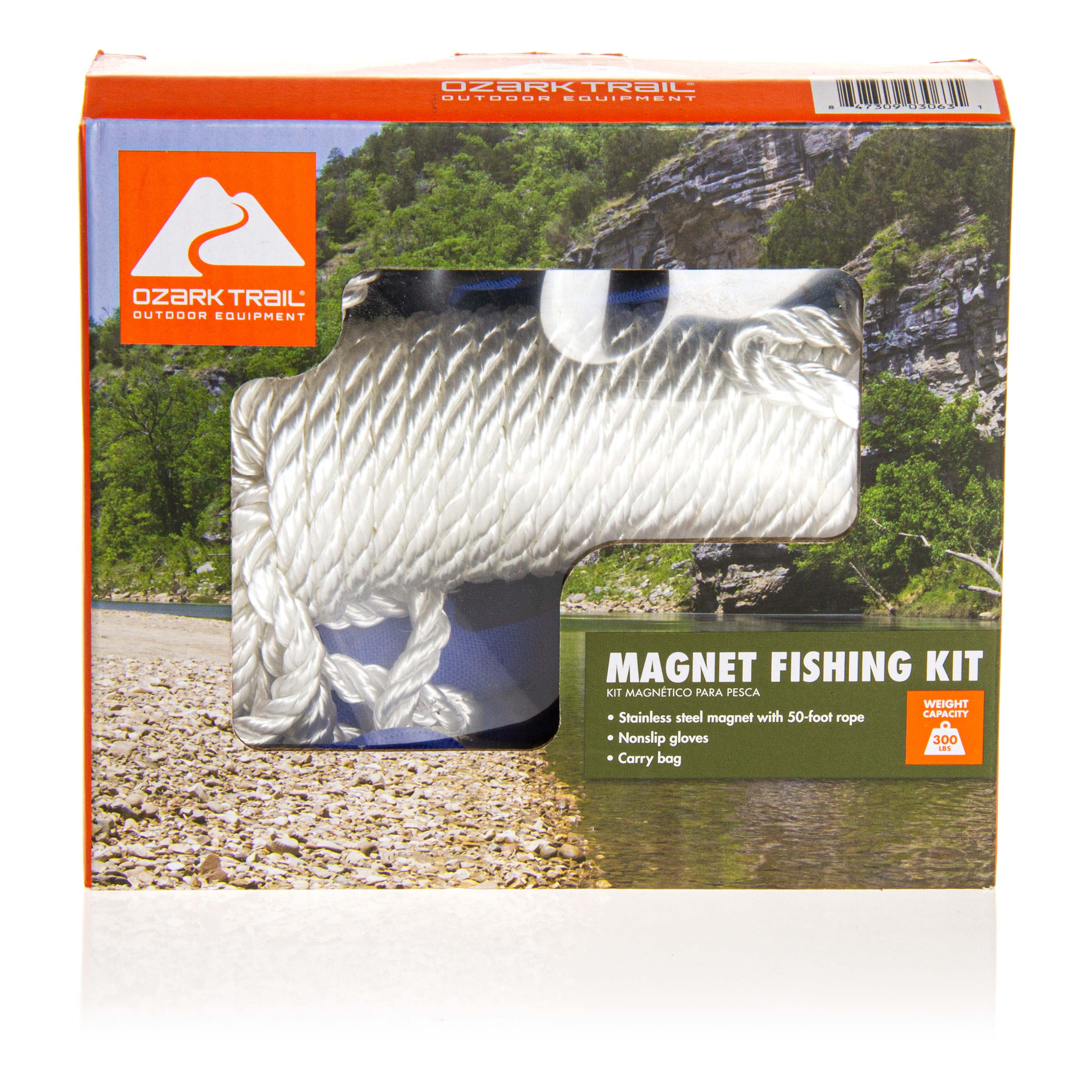 Ozark Trail Fishing Magnet Kit 300lb Capacity with Stainless Steel ...