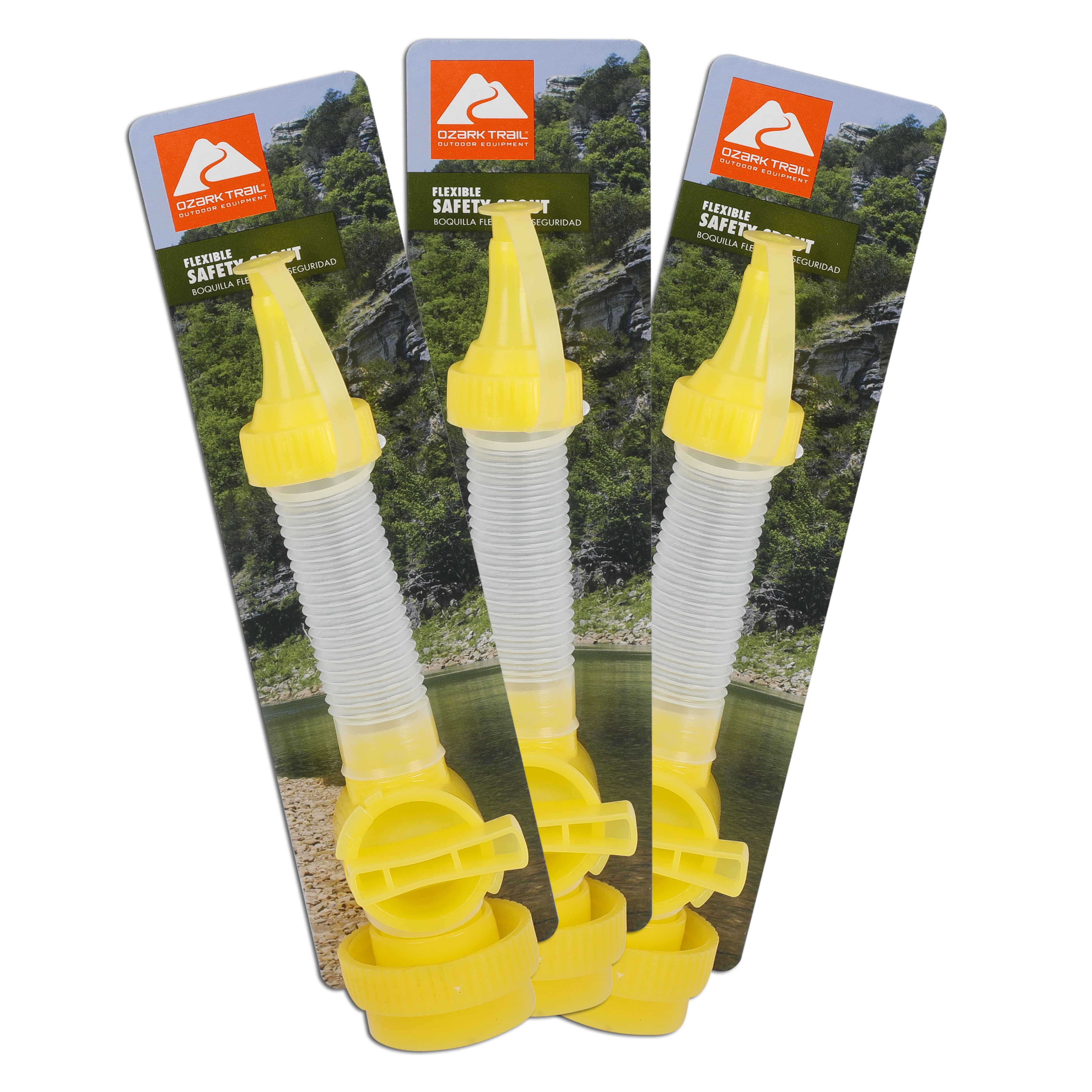 Ozark Trail Flexible Safety Funnel Spout 3 Pack for Oil, Gasoline, Anti ...