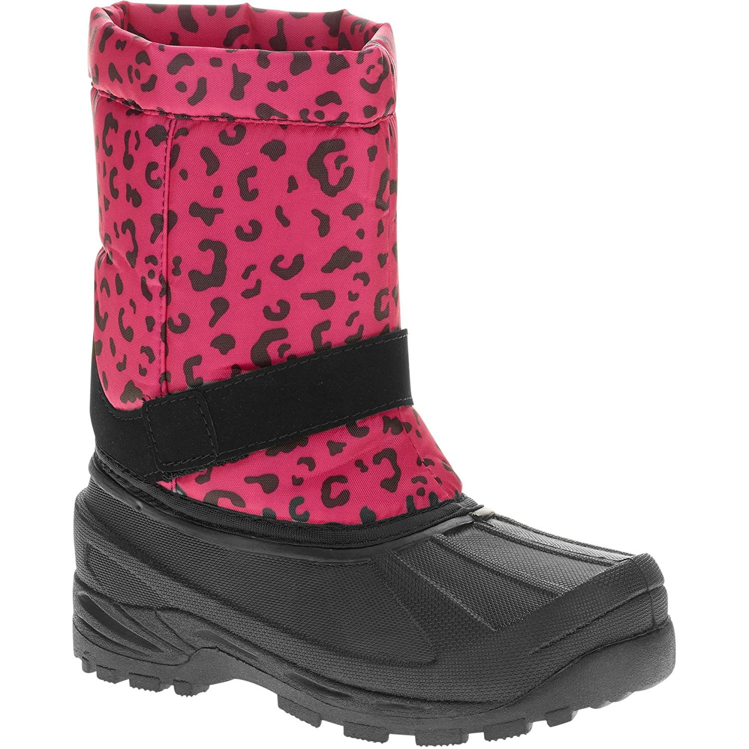Ozark Trail Girls' Pink Leopard Winter Boots - Walmart.com