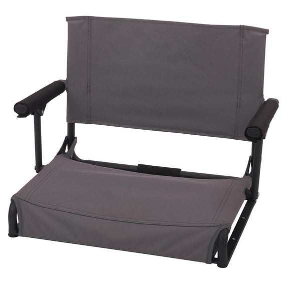 Ozark Trail Hard Arm Stadium Seat Gray, Lightweight Folding Support ...