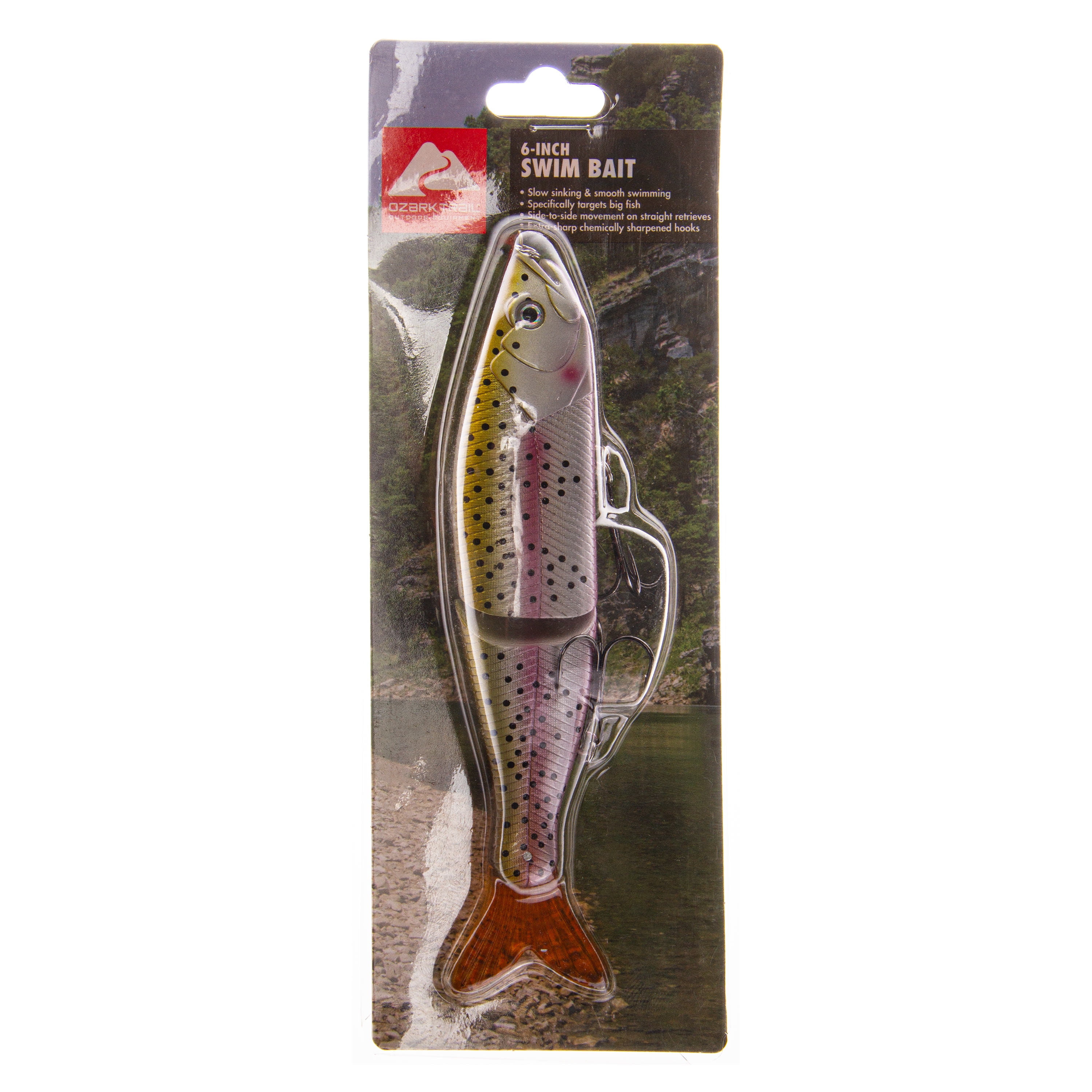 Ozark Trail 6 inch Freshwater Swim Bait Fishing Lure Rainbow Trout with ...