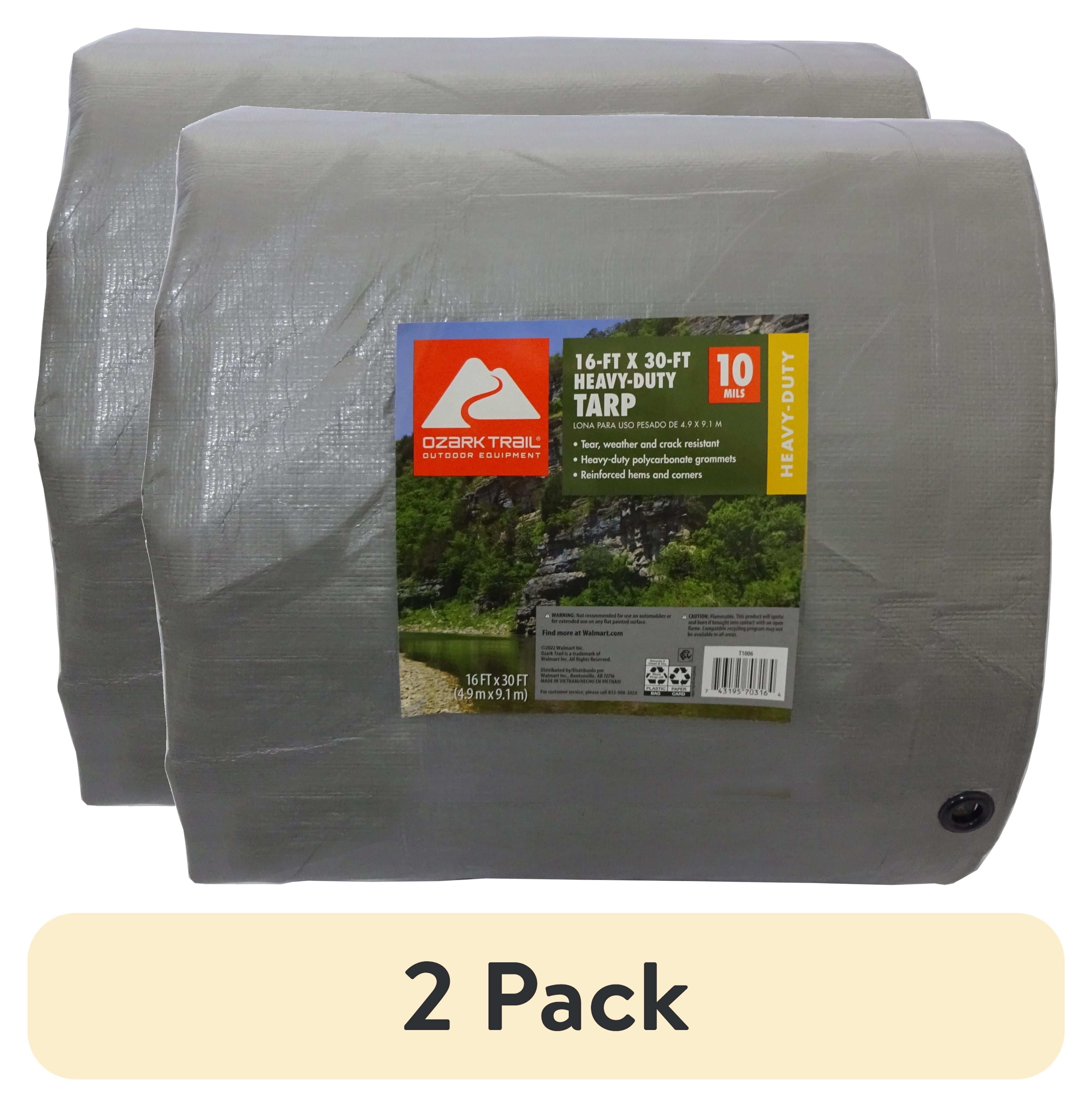 (2 pack) Ozark Trail Heavy-Duty Tarp, 16’ x 30’, Material PE - Walmart.com