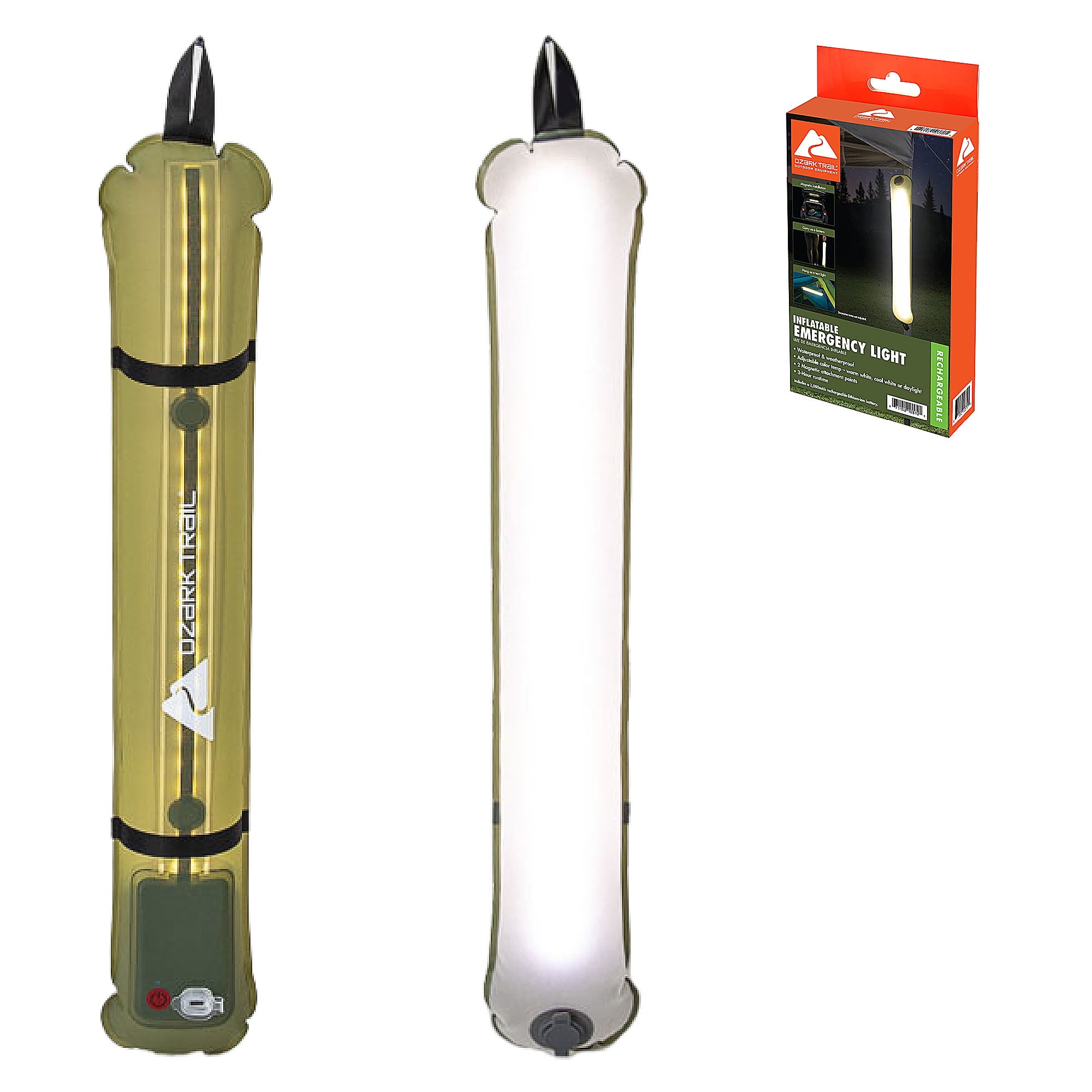 Ozark Trail Inflatable Emergency Light 200 Lumens 2000mAh Battery USB ...