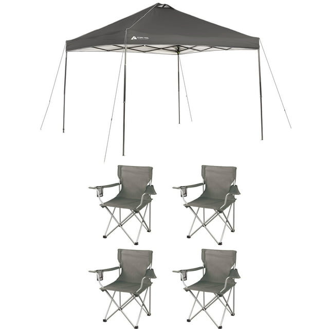 Ozark Trail Instant 10x10 Straight Leg Canopy with 4 Chairs Value ...