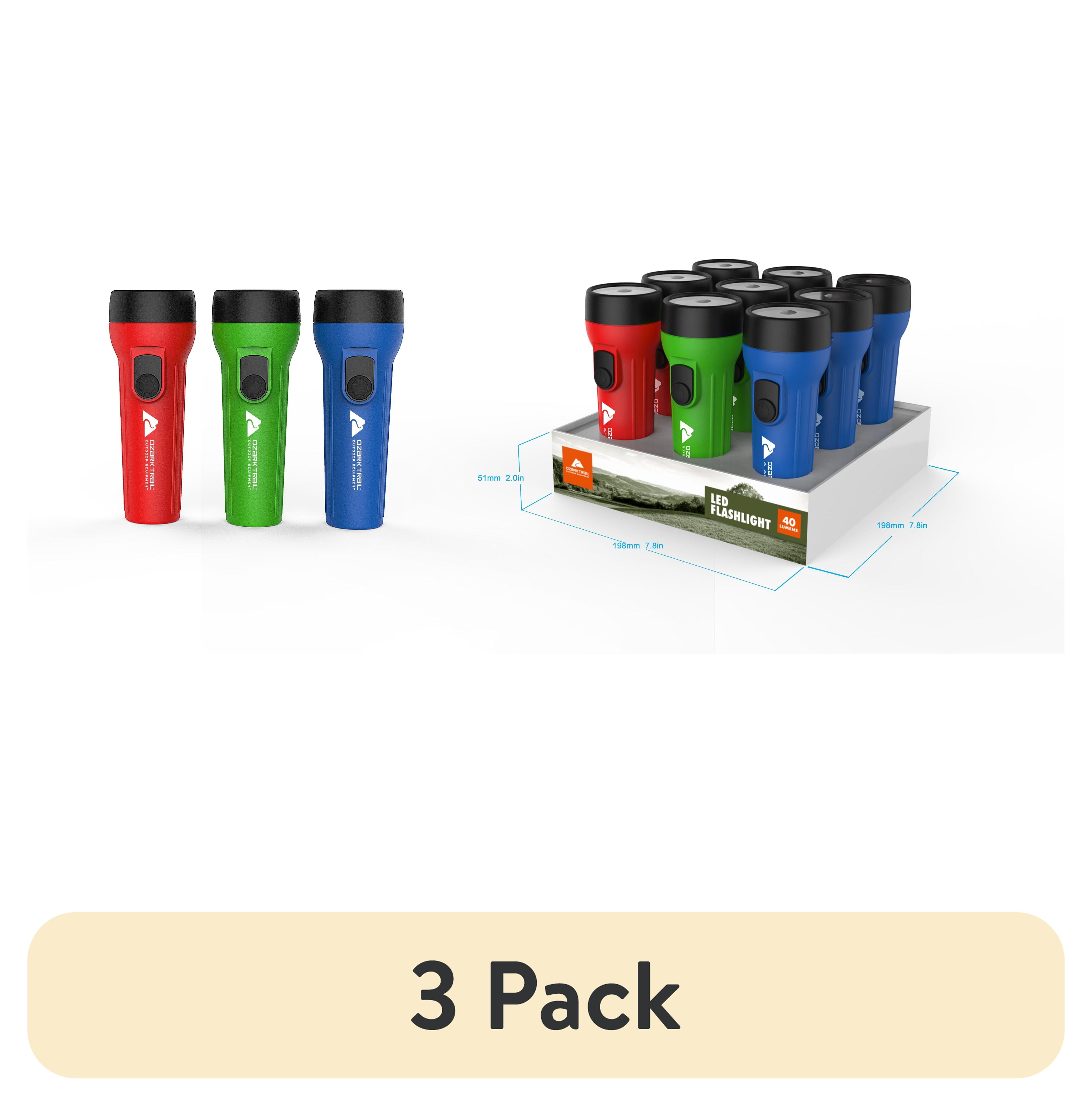 (3 pack) Ozark Trail LED 40 Lumens 1*D Battery Flashlights: Any 1 ...
