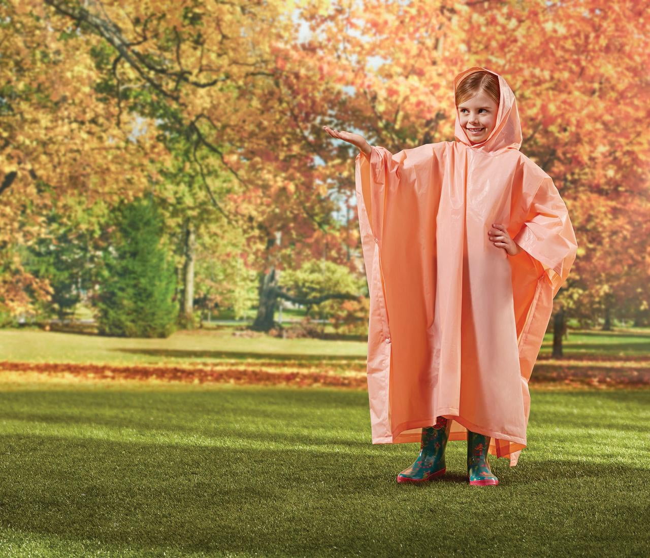 Ozark Trail Long Sleeve Raincoat Single-Breasted Poncho (Big Girls or ...