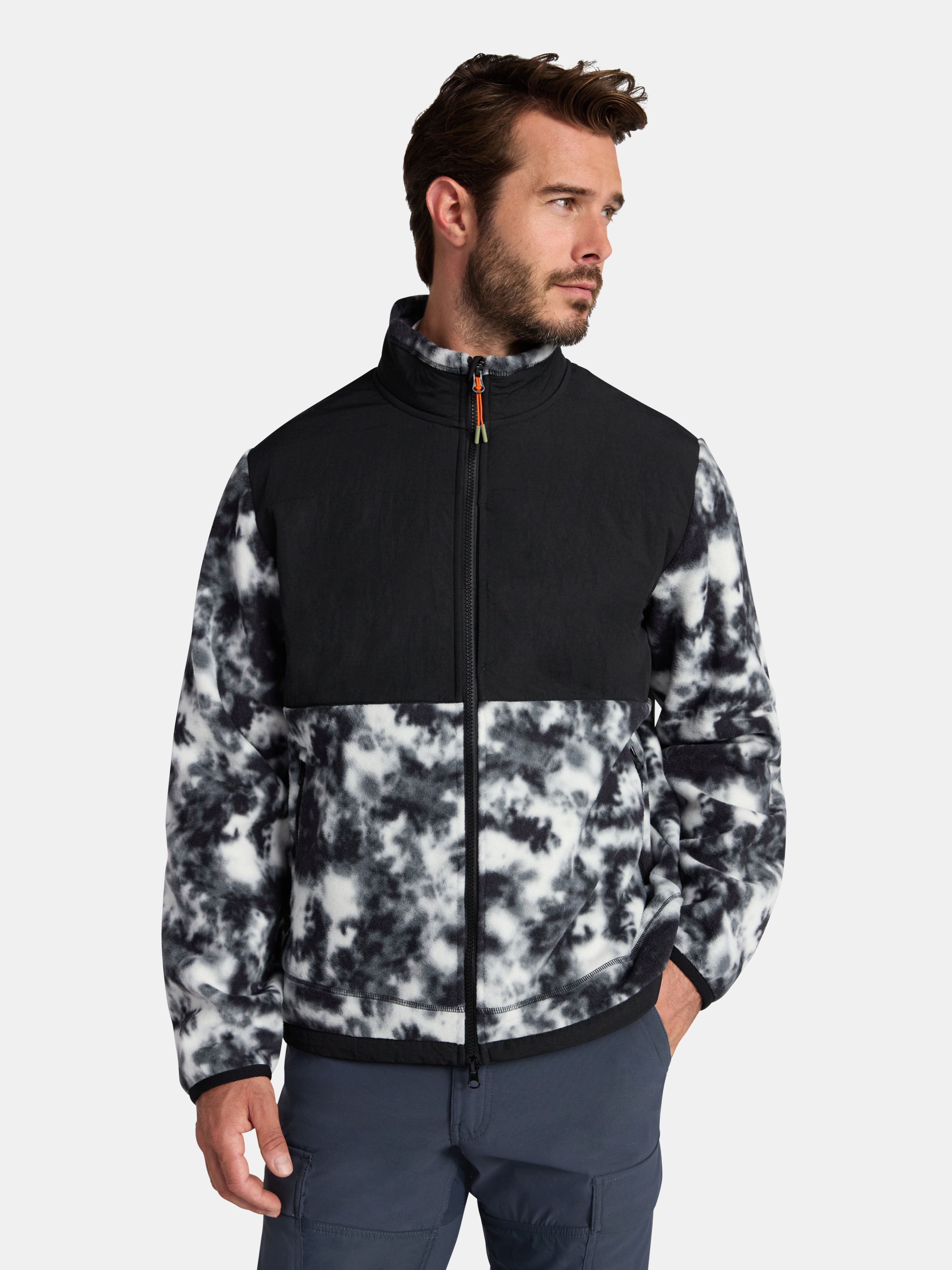 Ozark Trail Men's and Big Men's Mix Media Fleece Jacket, Sizes S-3XL ...
