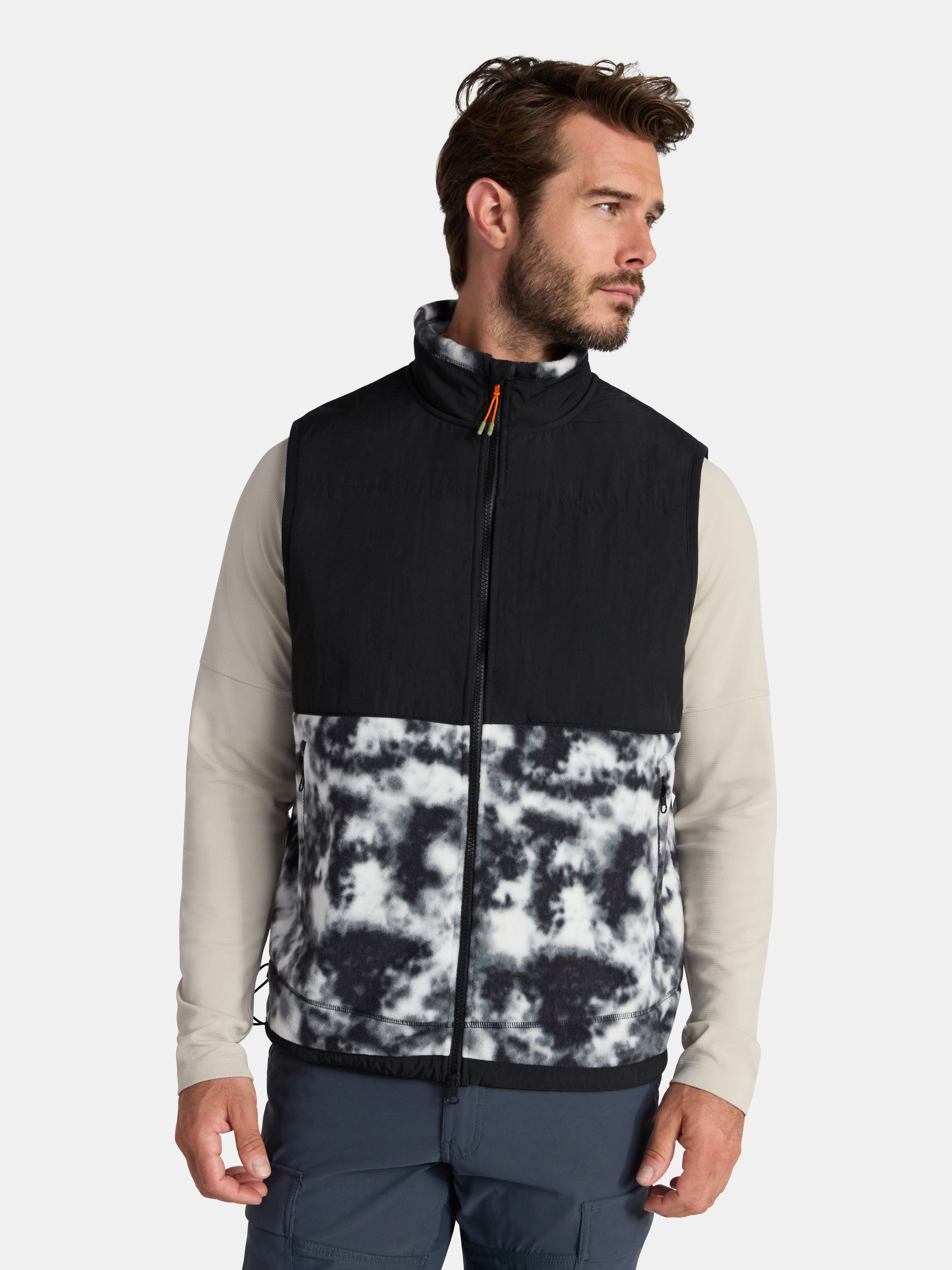 Ozark Trail Men's and Big Men's Mix Media Fleece Vest, Sizes S-3XL ...