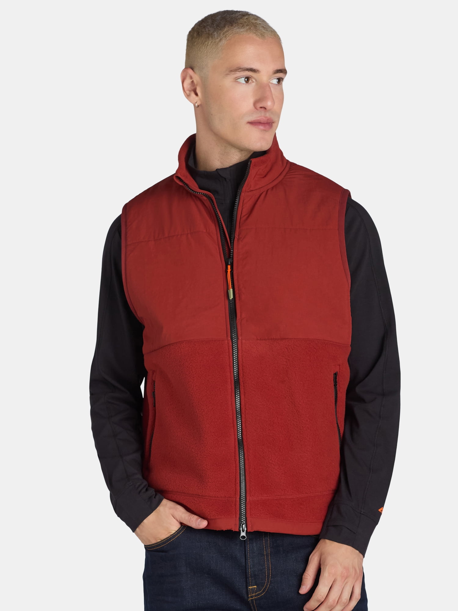 Ozark Trail Men's & Big Men's Mixed Media Fleece Vest, Sizes S-3XL ...