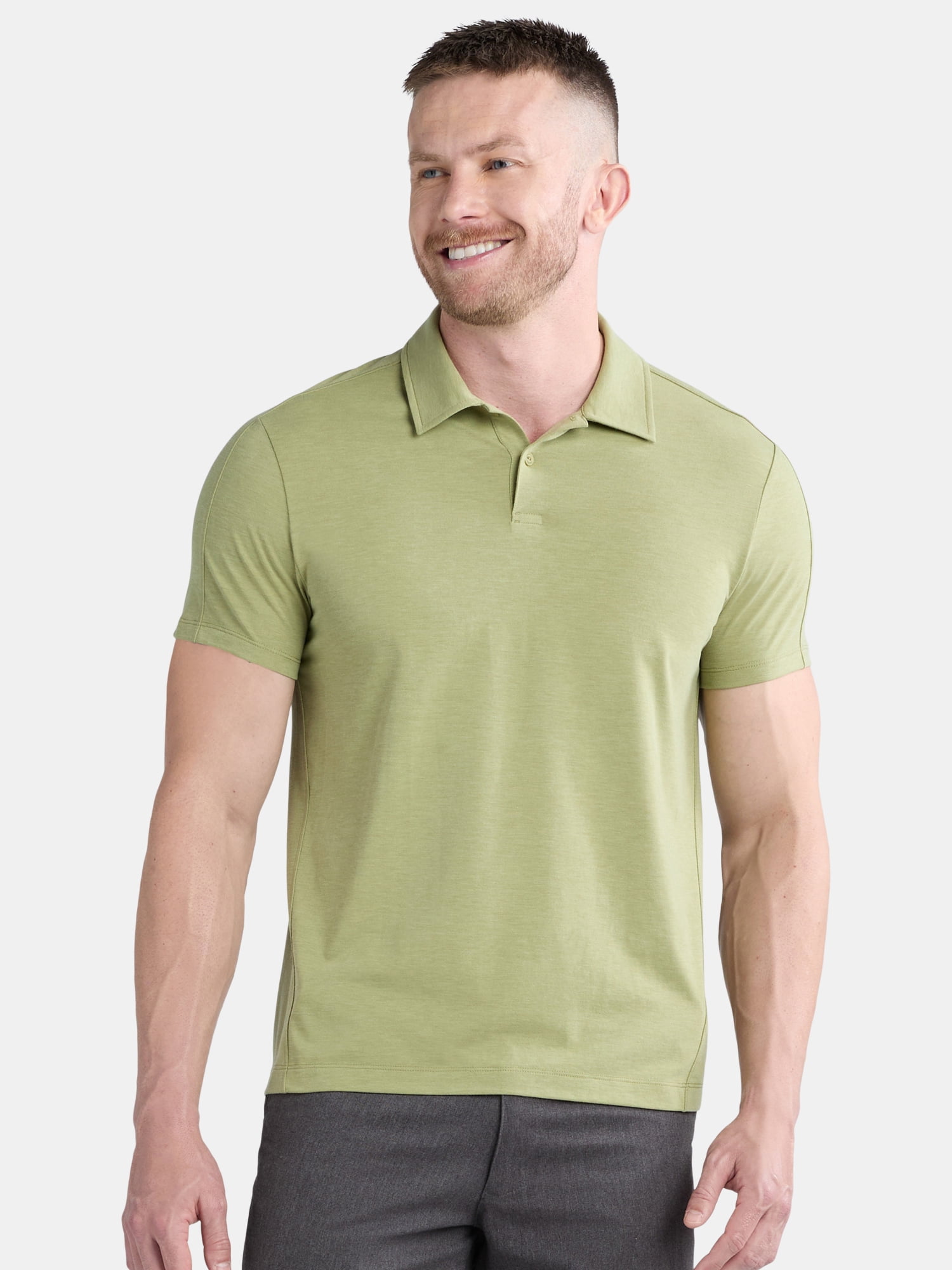 Ozark Trail Men's and Big Men's Merino Wool Blend Polo Shirt, Sizes S ...