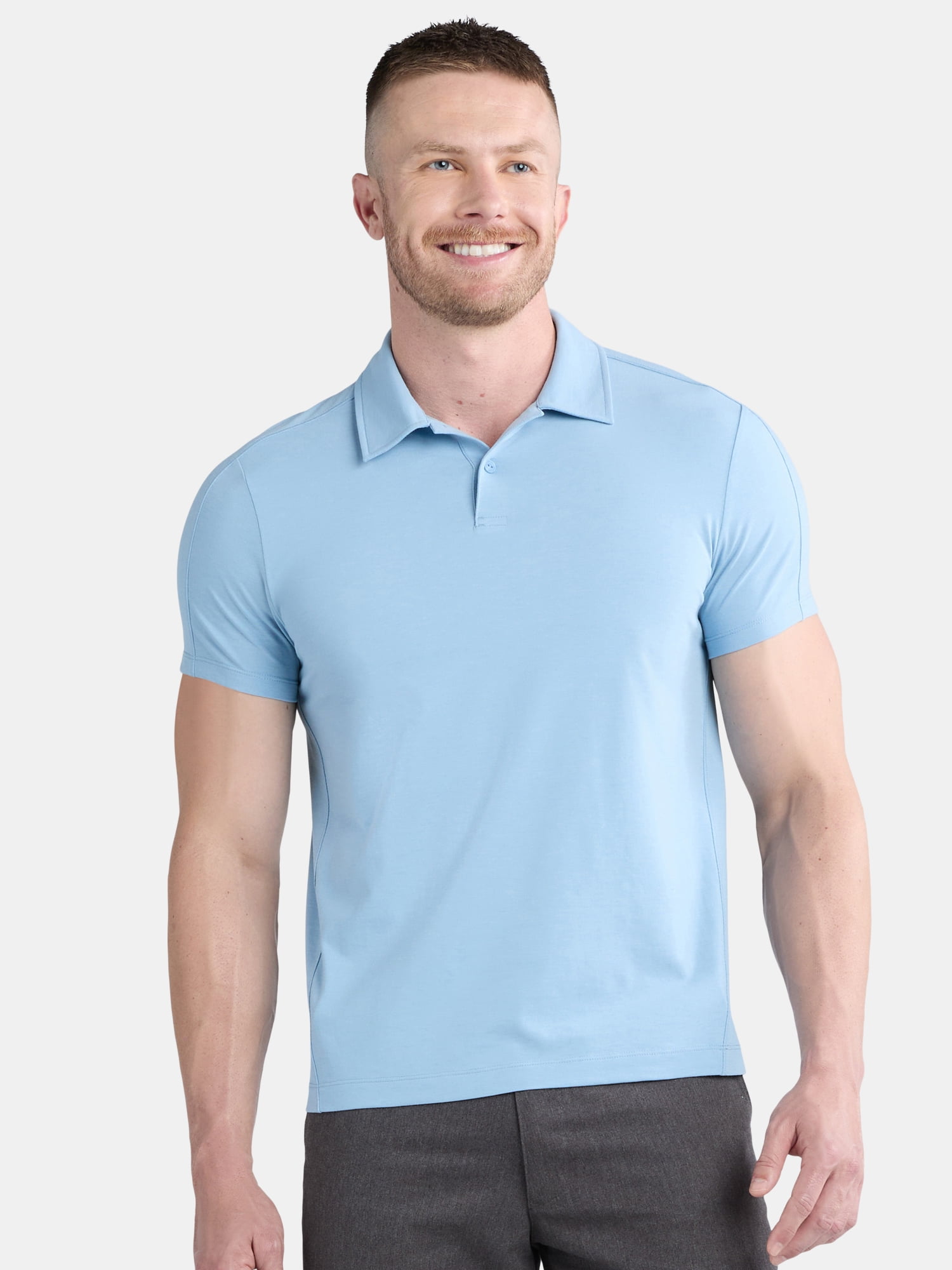 Ozark Trail Men's and Big Men's Merino Wool Blend Polo Shirt, Sizes S ...