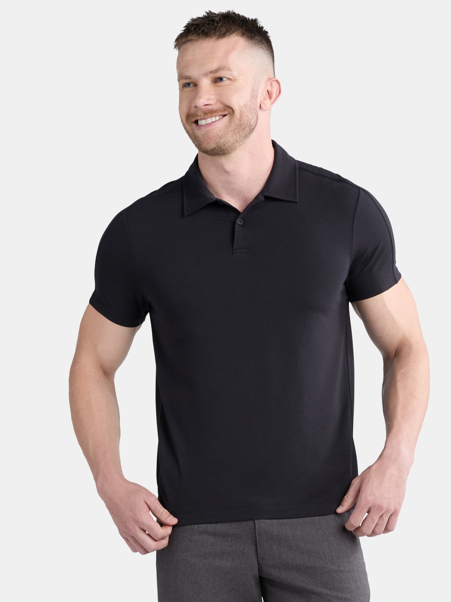 Ozark Trail Men's and Big Men's Merino Wool Blend Polo Shirt, Sizes S ...