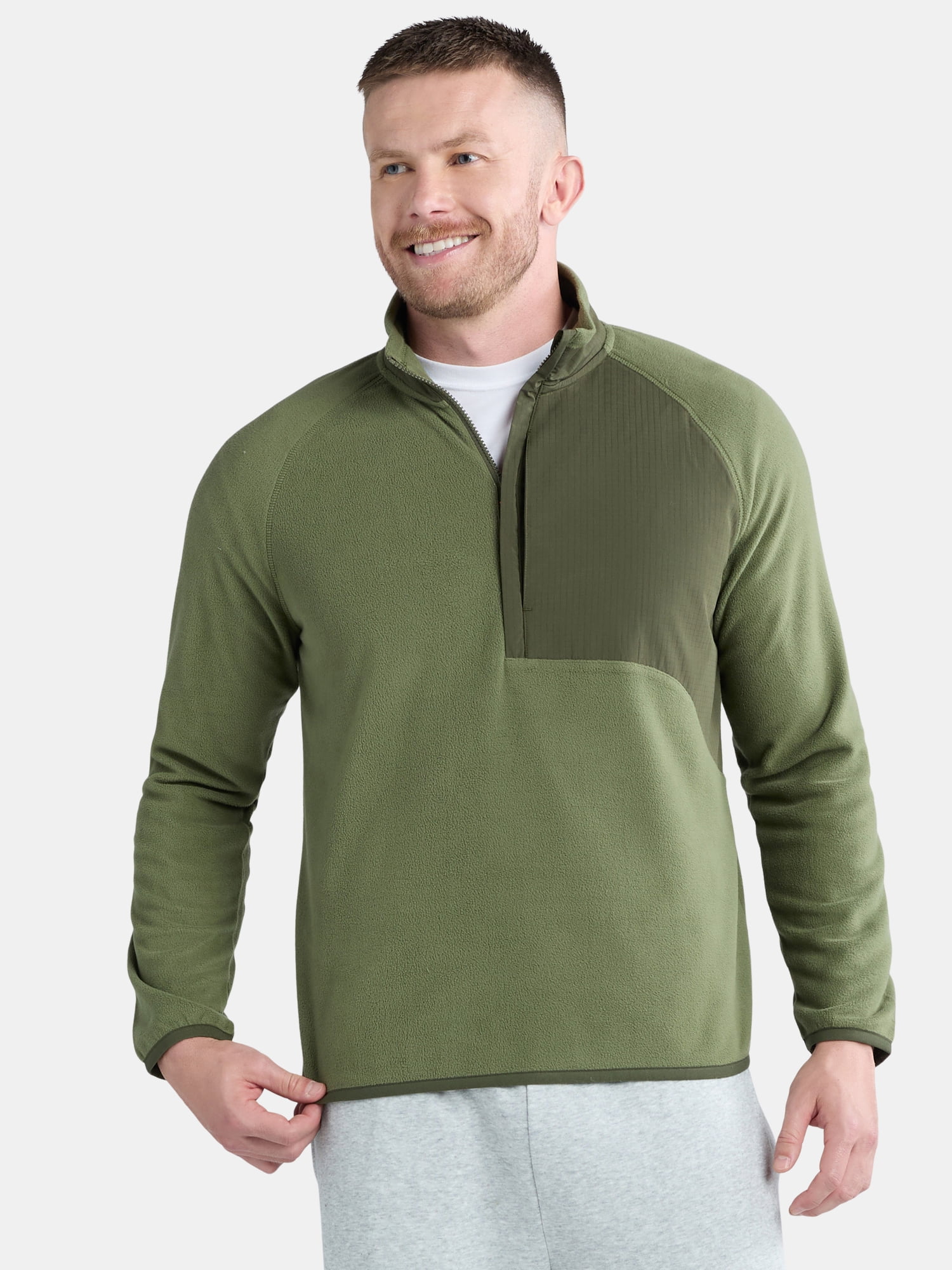 Ozark Trail Men's and Big Men's Micro Fleece Half Zip Pullover, Sizes S ...
