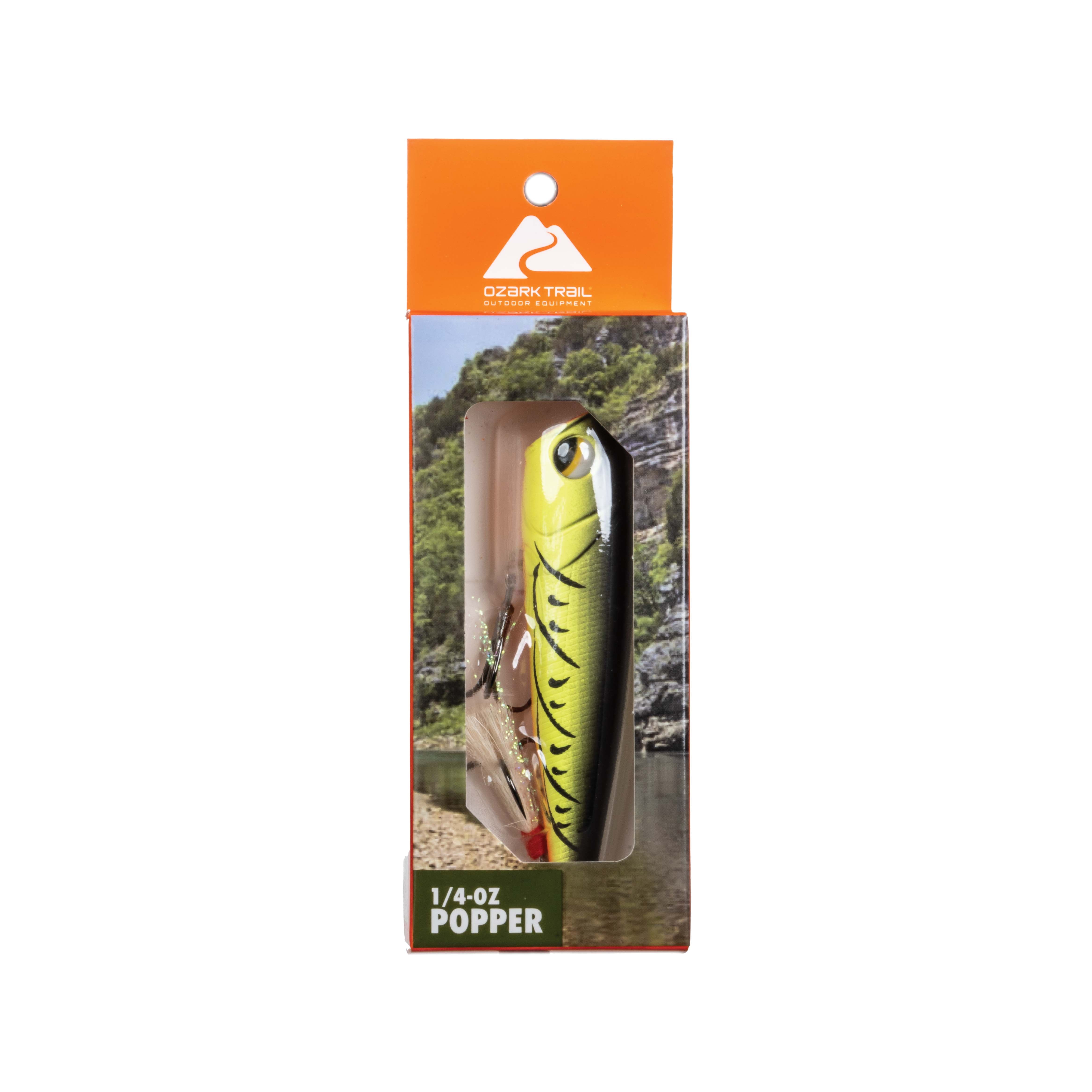 Ozark Trail 1/4oz Popper Fishing Lure Topwater Action for Bass, Trout ...