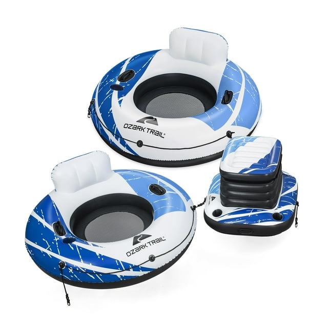 Ozark Trail Rapid Rider River Tube 2-Pack and Inflatable Cooler Combo ...