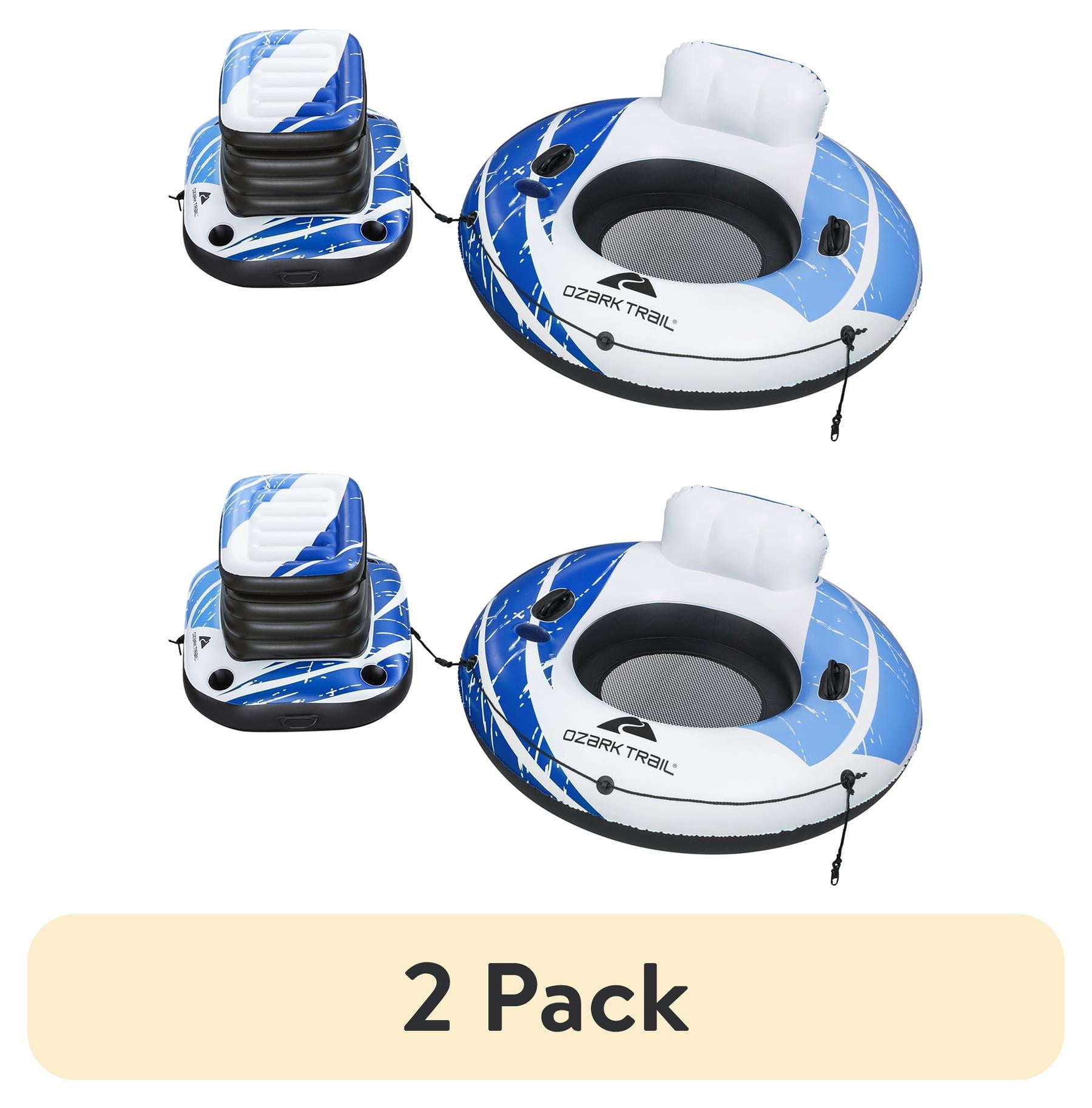 (2 pack) Ozark Trail Rapid Rider River Tube 2-Pack and Inflatable ...