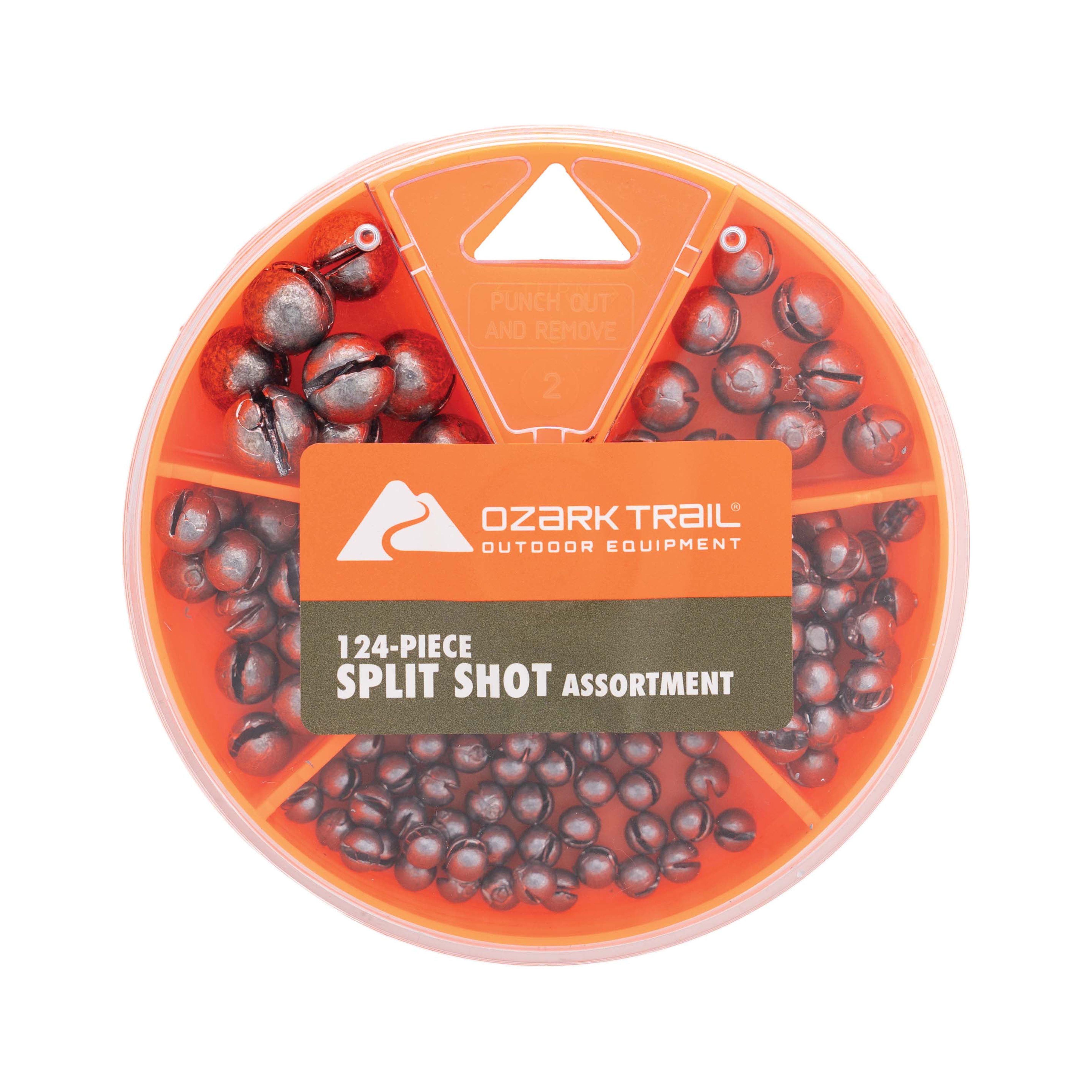 Ozark Trail Round Split Shot Fishing Weights Assortment Kit with 124 ...