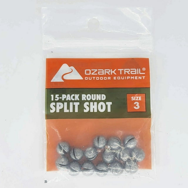 Ozark Trail Round Split Shot Size 3, Fishing Lead Weights, Product Size ...