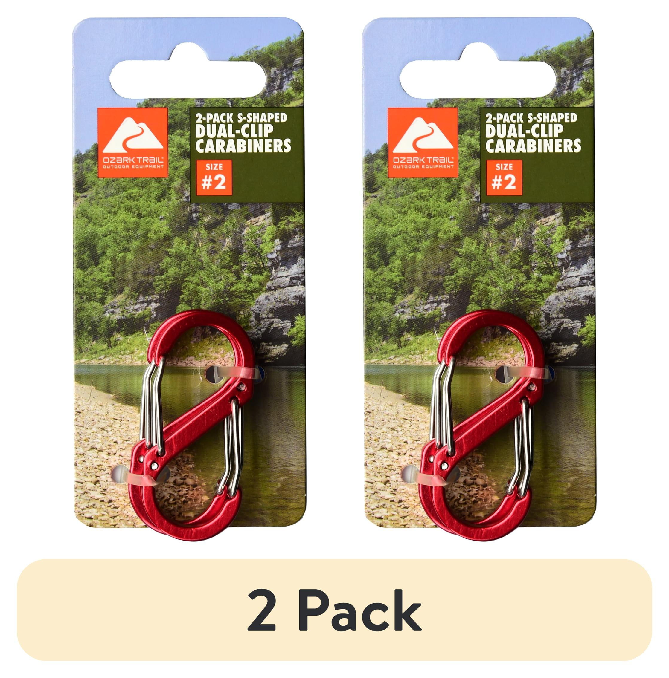 (2 pack) Ozark Trail S-Shaped Dual-clip Aluminum Carabiner Size 2, 2 ...