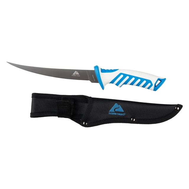 Ozark Trail Saltwater 7″ Fillet Knife, Straight Edge, Blue and White ...