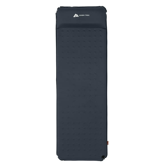 Ozark Trail Self-Inflating Camp Pad with Pillow - Grey, Adult, 78" L x ...