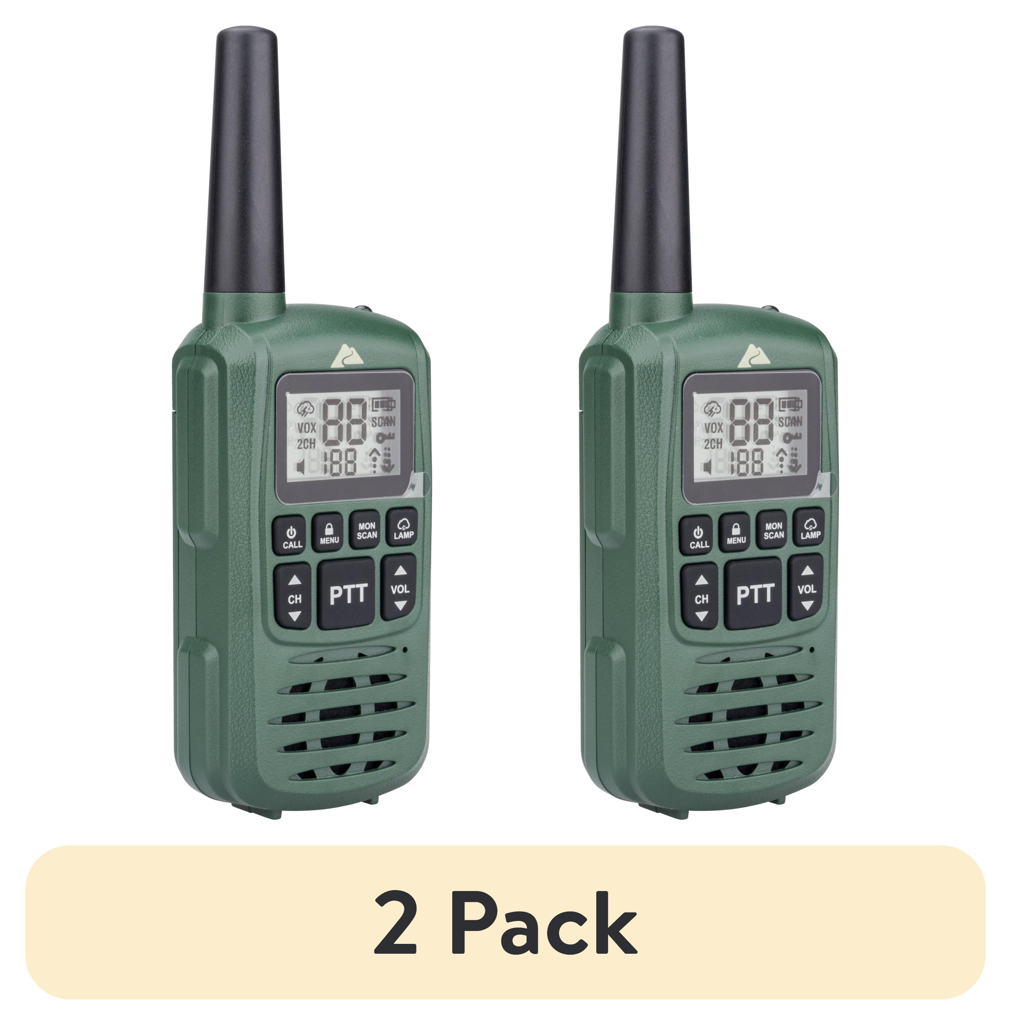 (2 pack) Ozark Trail Two way Walkie Talkie, IPX4, 22 Channel, Green ...