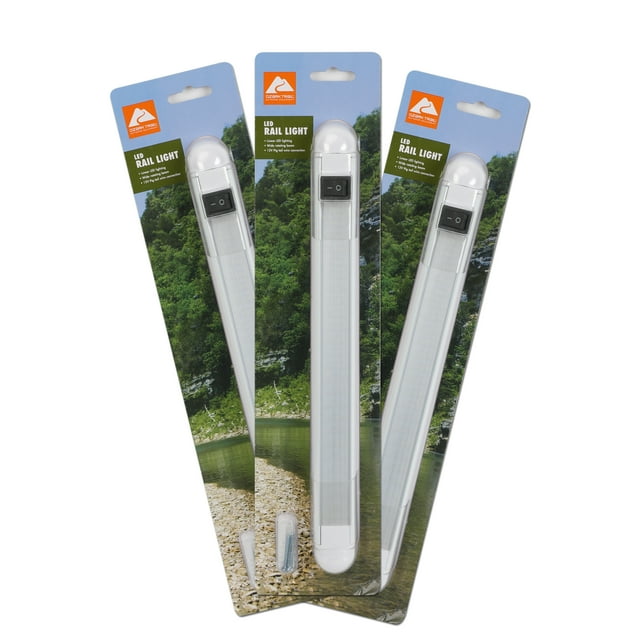Ozark Trail White 100 Lumen LED Boat Rail Marine Light, Bulk 3 Pack ...