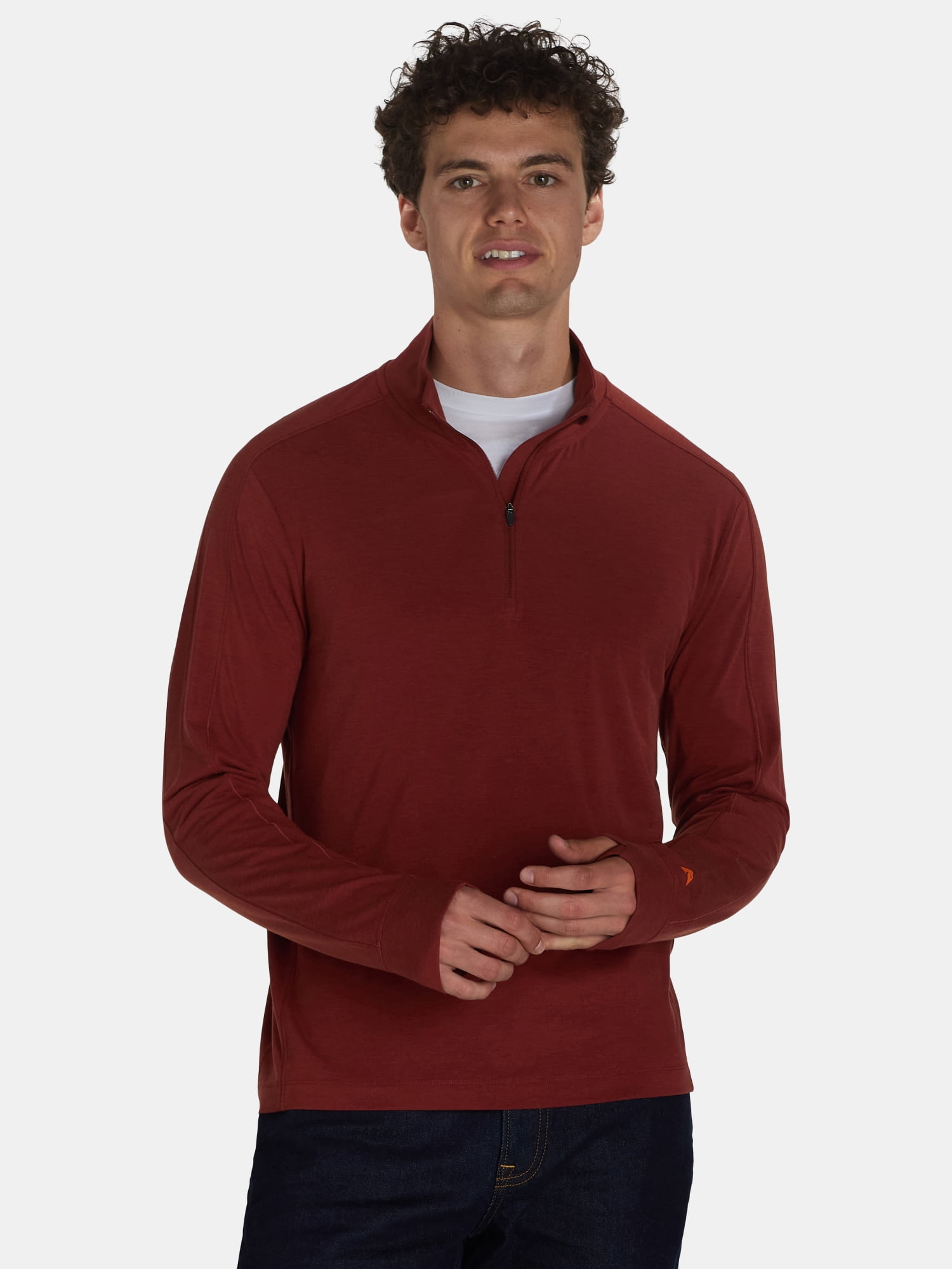 Ozark Trail Men's & Big Men's Quarter Zip Pullover with Long Sleeves ...
