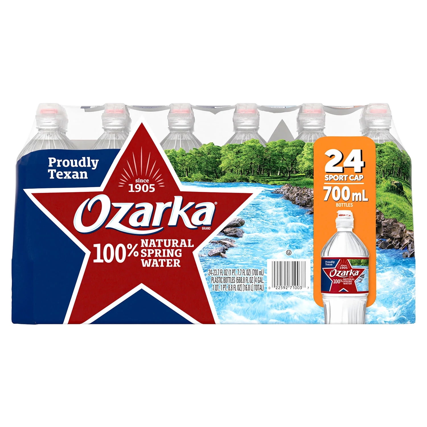 Ozarka Healthy Natural Spring Water, Unflavored, 24 Pack, 23.7 fl. oz ...