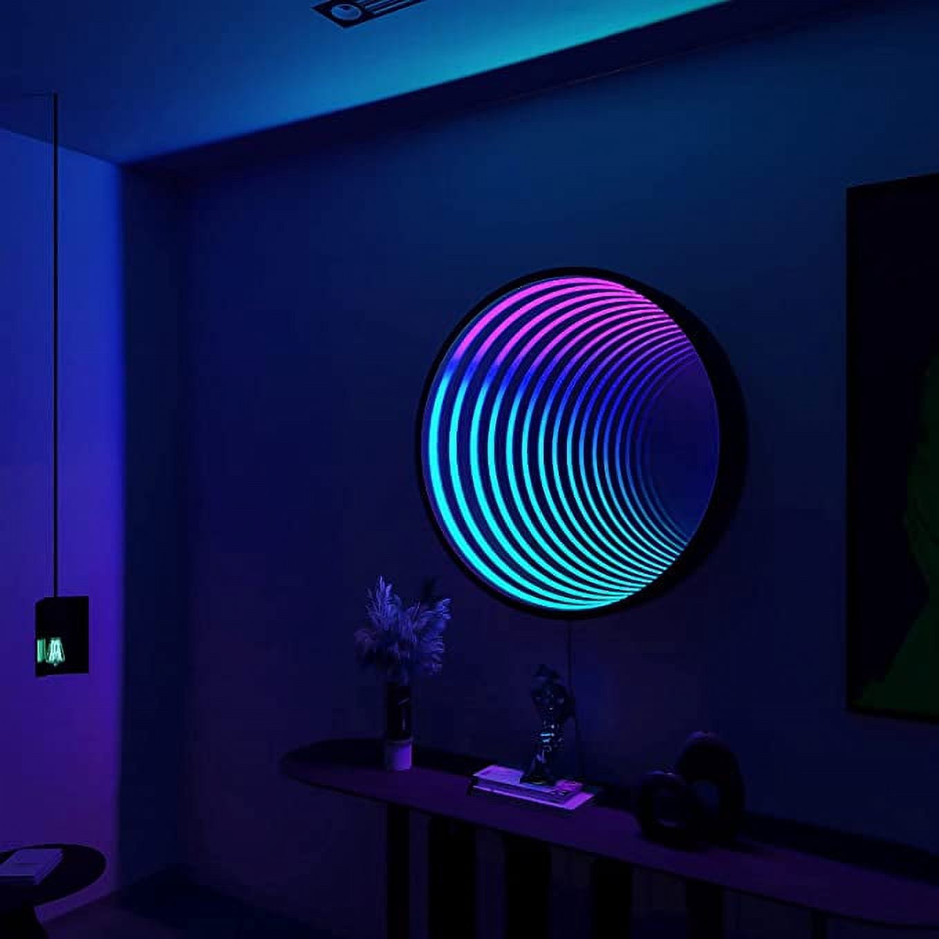 Ozarke 3D Circle Infinity Mirror Light, LED Wall Mirror RGB Color ...