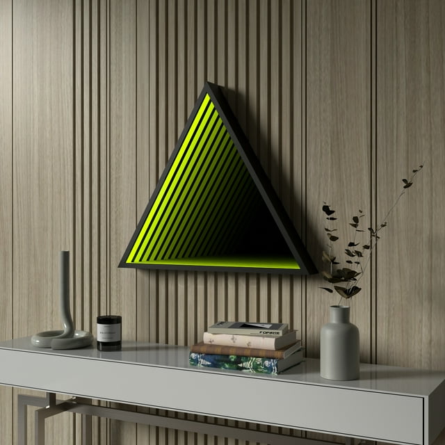 Ozarke 3D Triangle Infinity Mirror Light, LED Wall Mirror RGB - Large ...