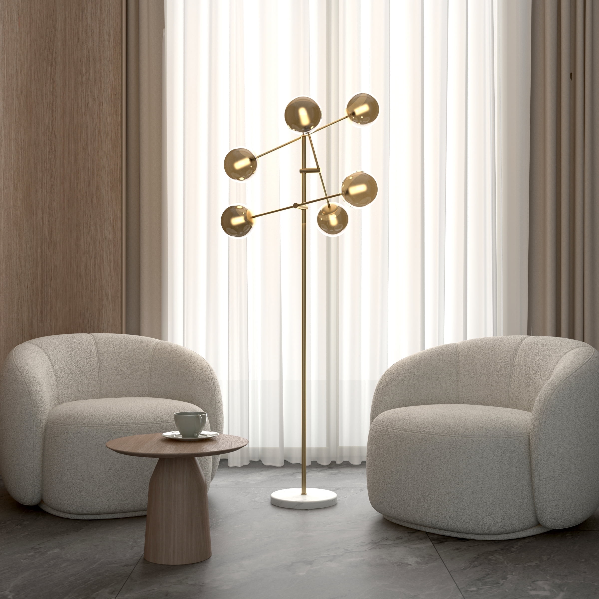 Ozarke Alora Floor Lamp - Modern LED Standing Light for Living Room ...