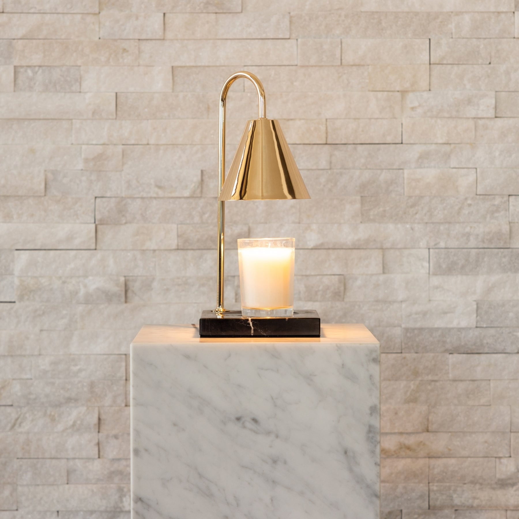 Ozarke Everlasting Candle Warmer Gold - Black Marble - Walmart.com