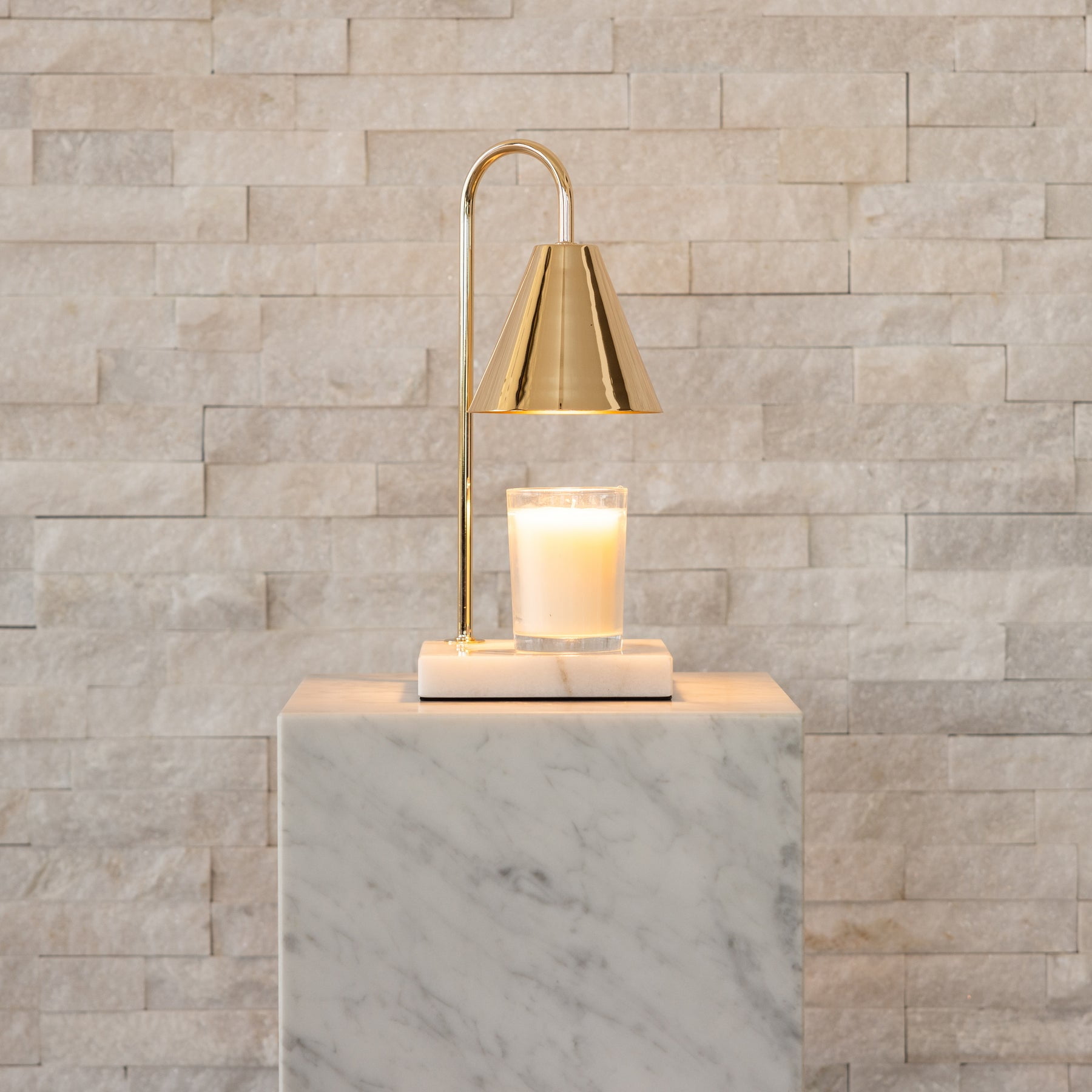 Ozarke Everlasting Candle Warmer Lamp - Gold - White Marble - Walmart.com